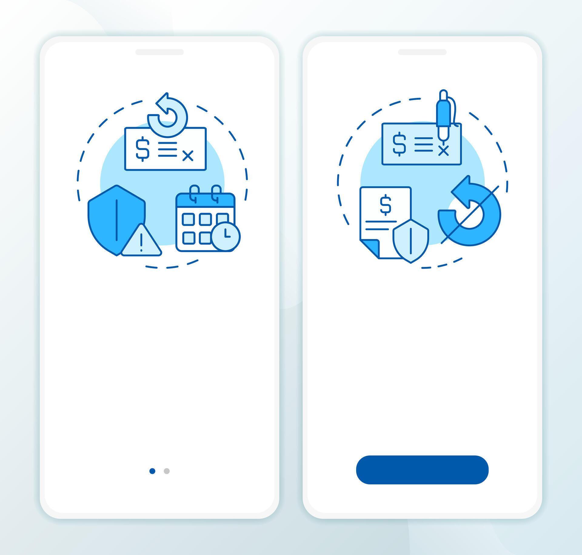 Recourse Nonrecourse Factoring Blue Onboarding Mobile App Screen
