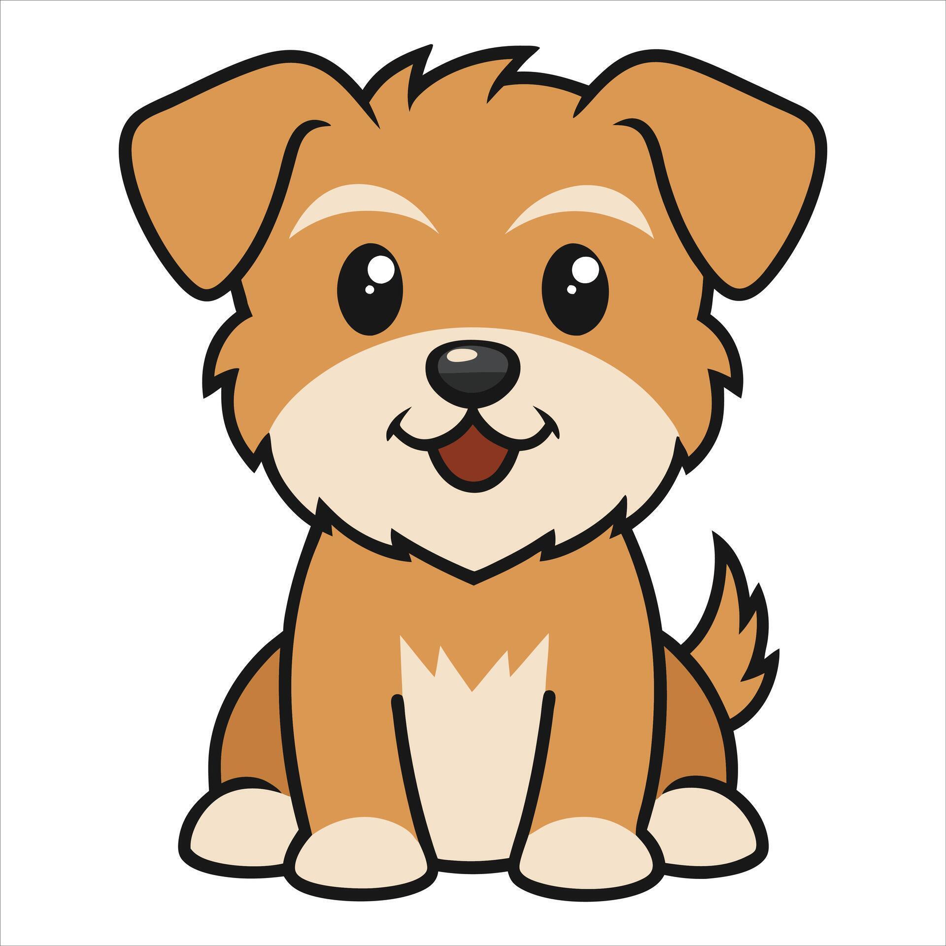 Cute Cartoon Border Terrier Dog Clipart Design 52970849 Vector Art at ...