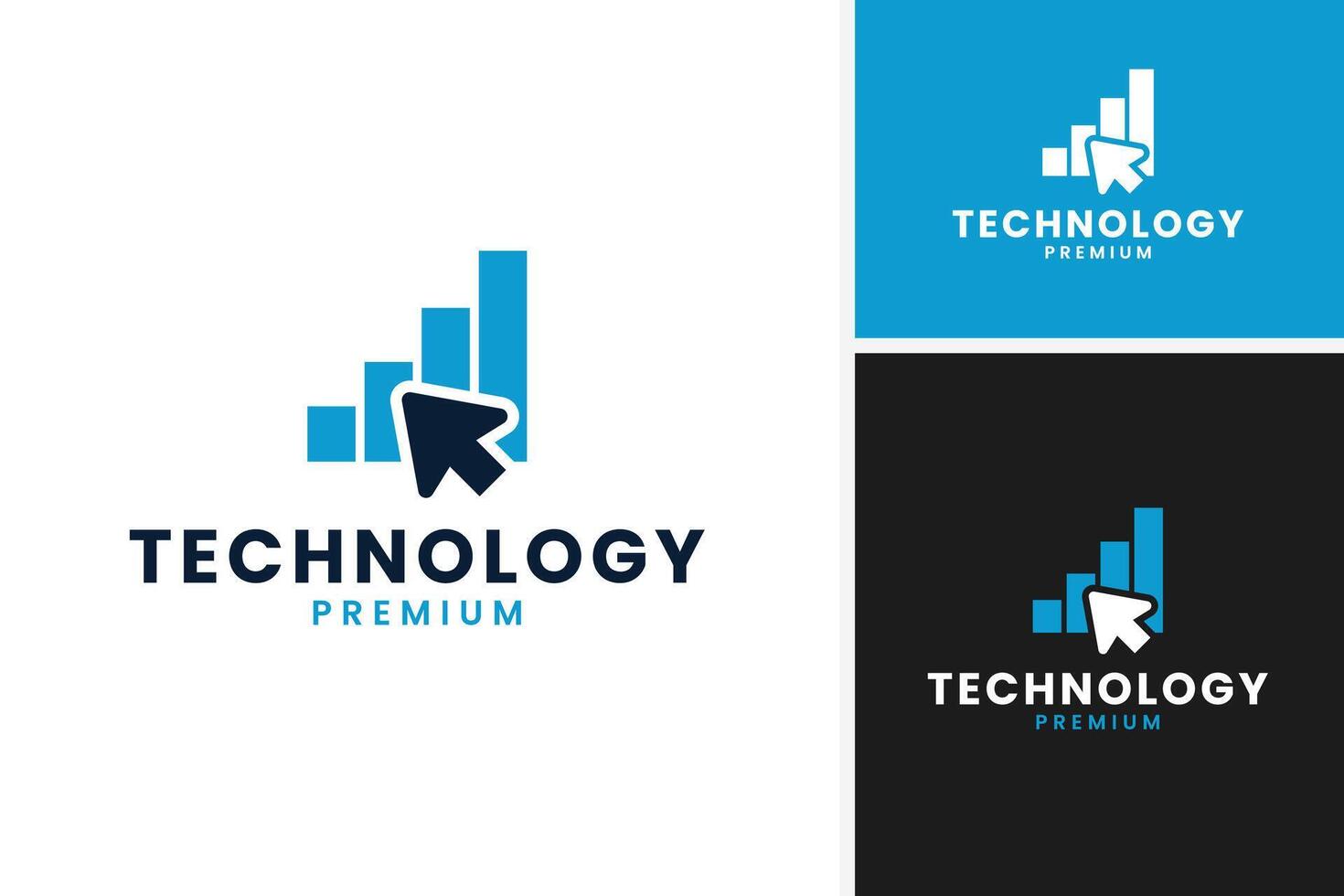 Mouse pointer and data chart technology logo design for analytics tools ...