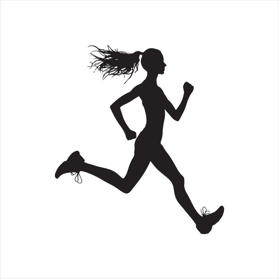 Running woman silhouette white background 52973907 Vector Art at Vecteezy