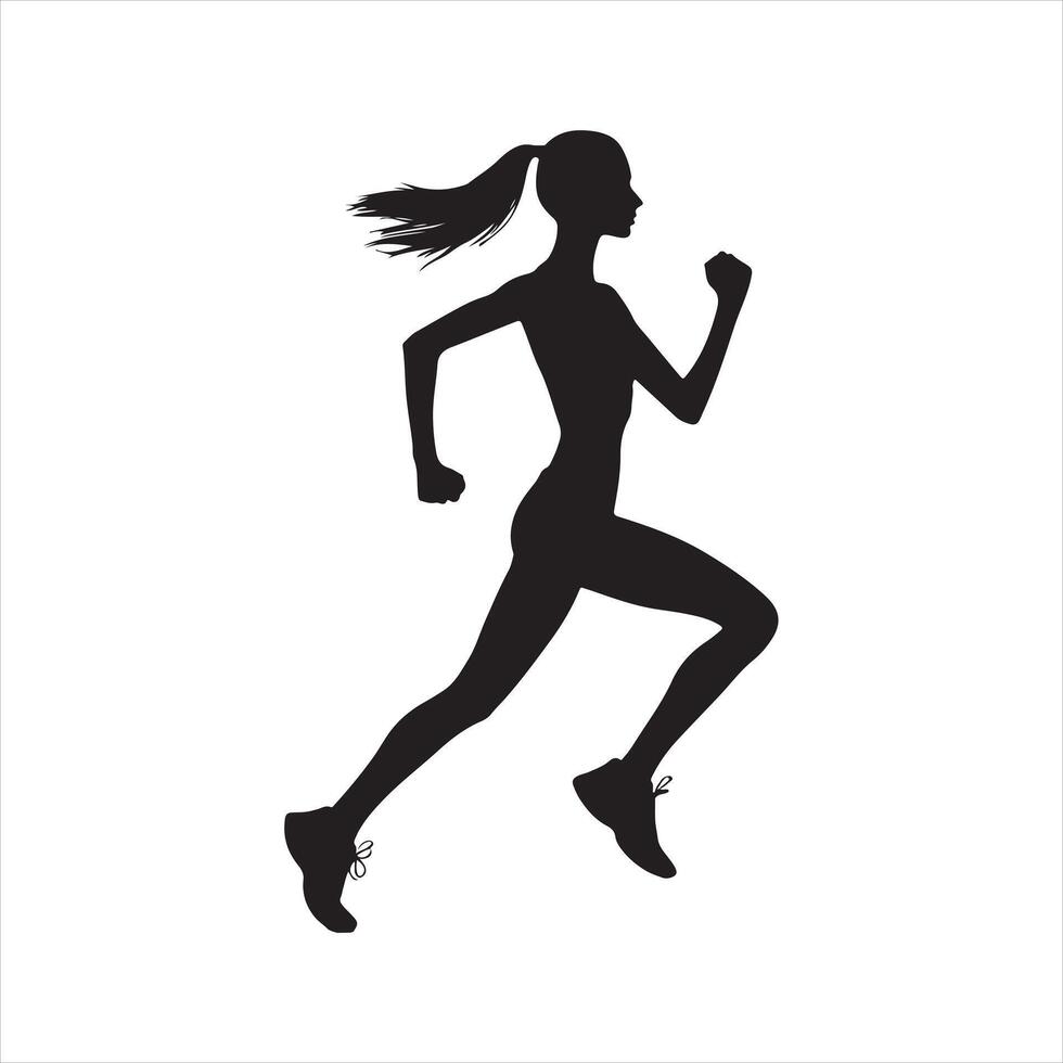 Running woman silhouette 52973913 Vector Art at Vecteezy