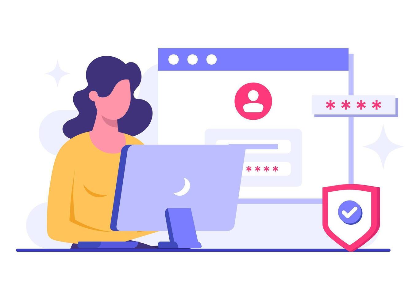 People Securing Data With Passwords Data Protection Cyber Security