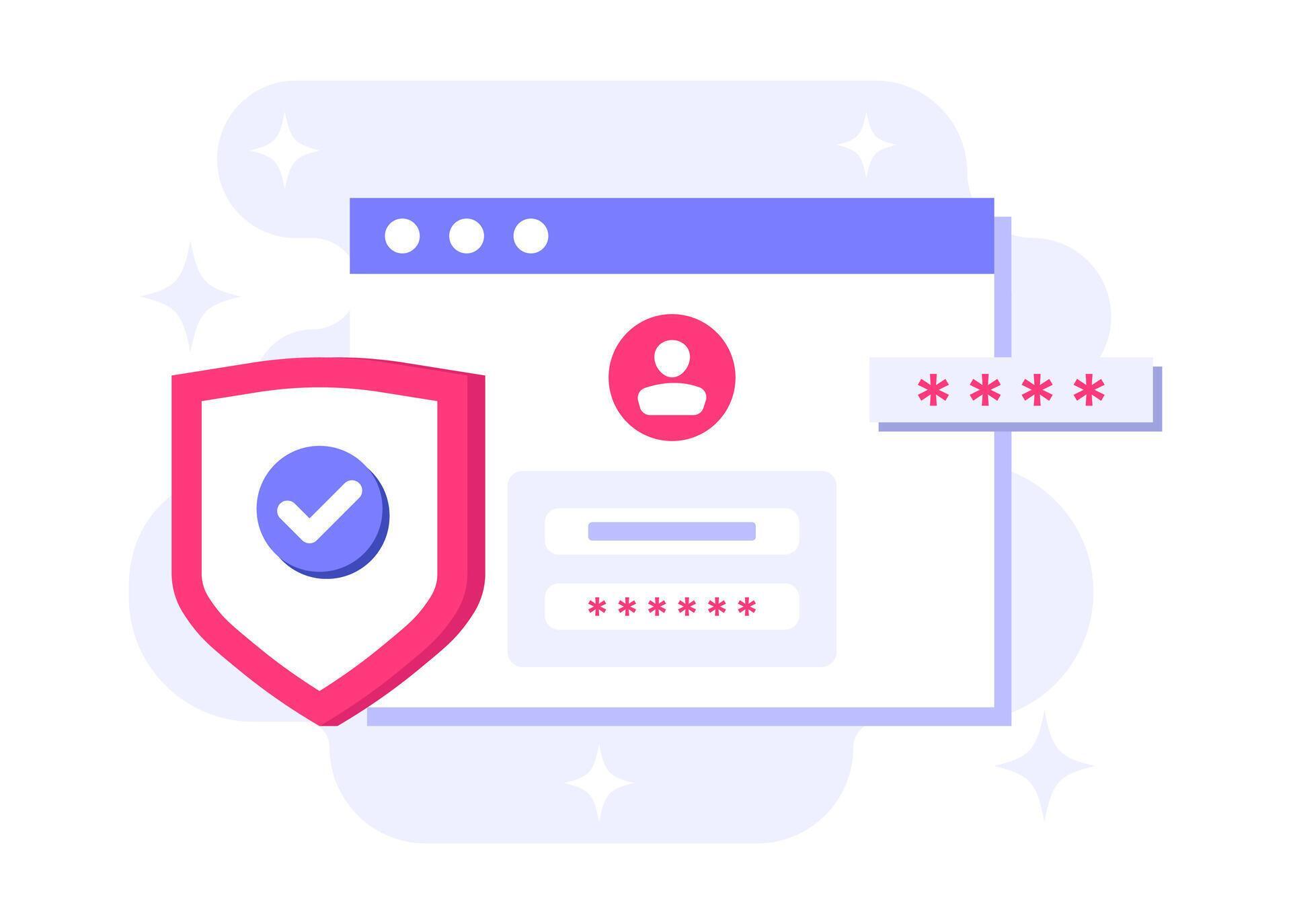 Secure data access via password, Login page, Password secure access ...