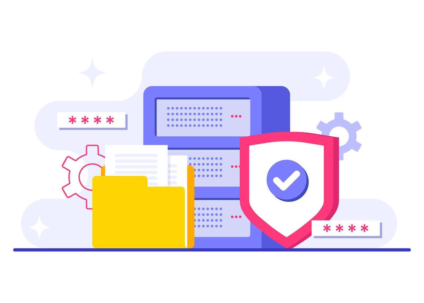 Database Protection Cyber Security Privacy Data Protection Flat