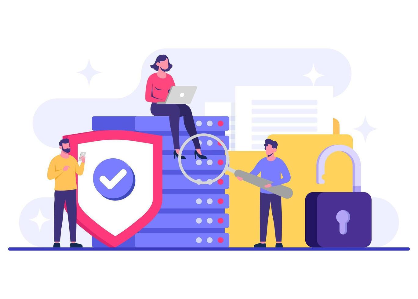 Database Protection Cyber Security Data Center File Management Cloud Storage People Work
