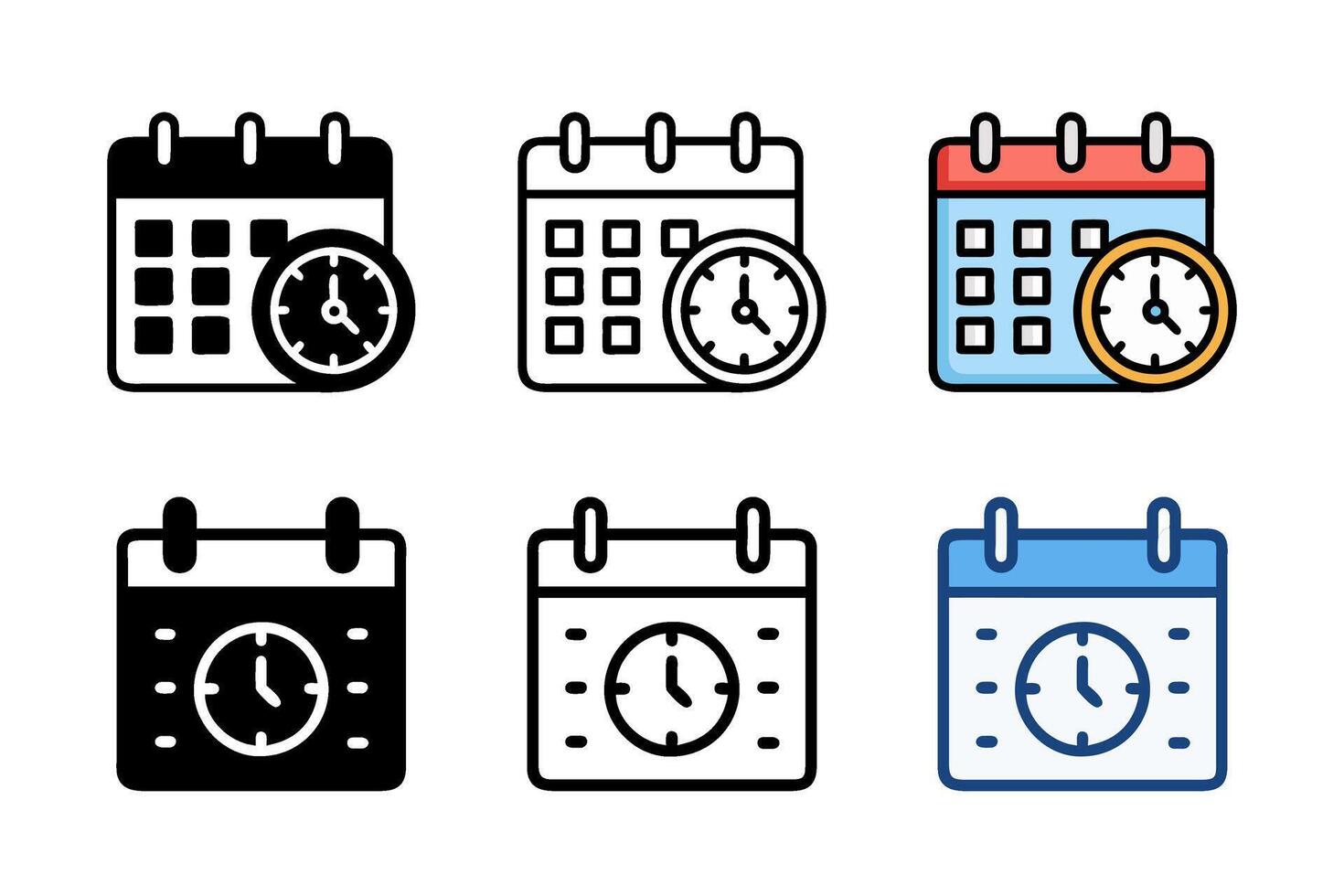Calendar and clock icon for setting important dates, notices, and ...