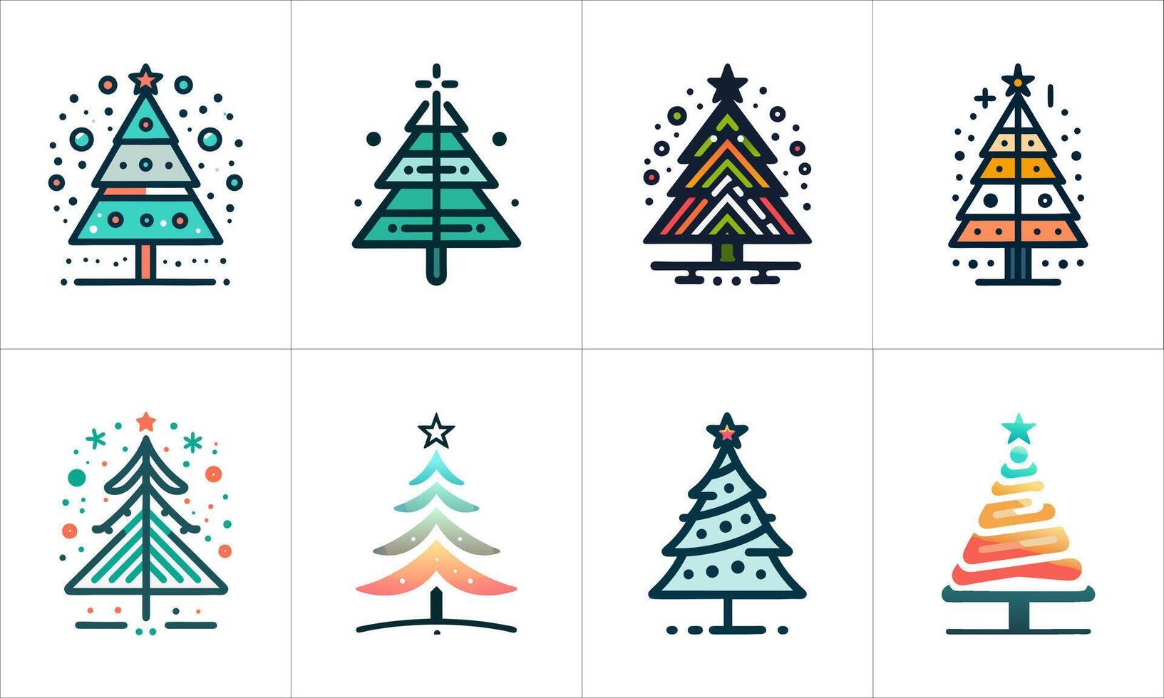 Christmas tree icons set 52979199 Vector Art at Vecteezy