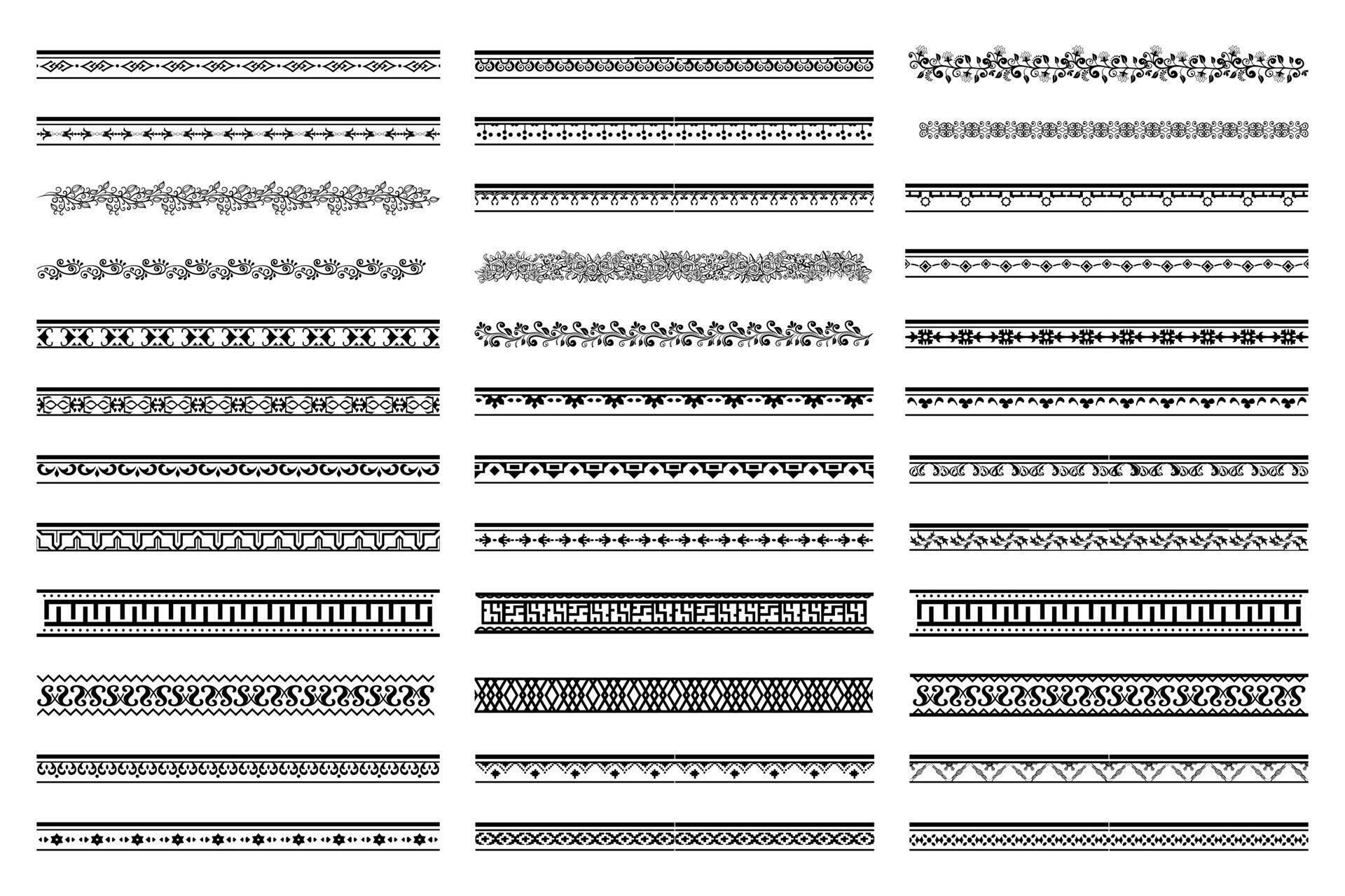 Border decoration elements patterns 52984423 Vector Art at Vecteezy