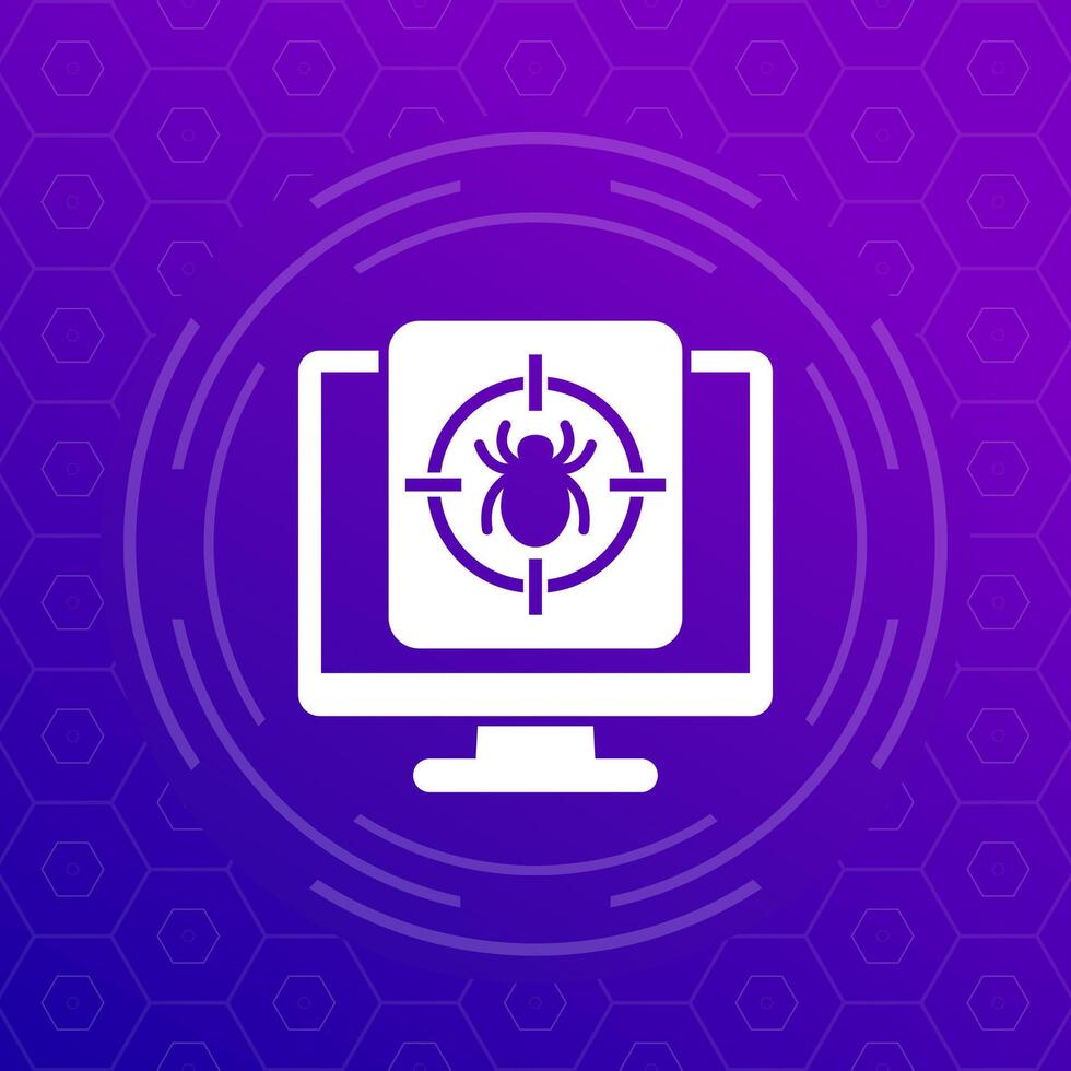 Debugging icon with a bug and target 52985847 Vector Art at Vecteezy