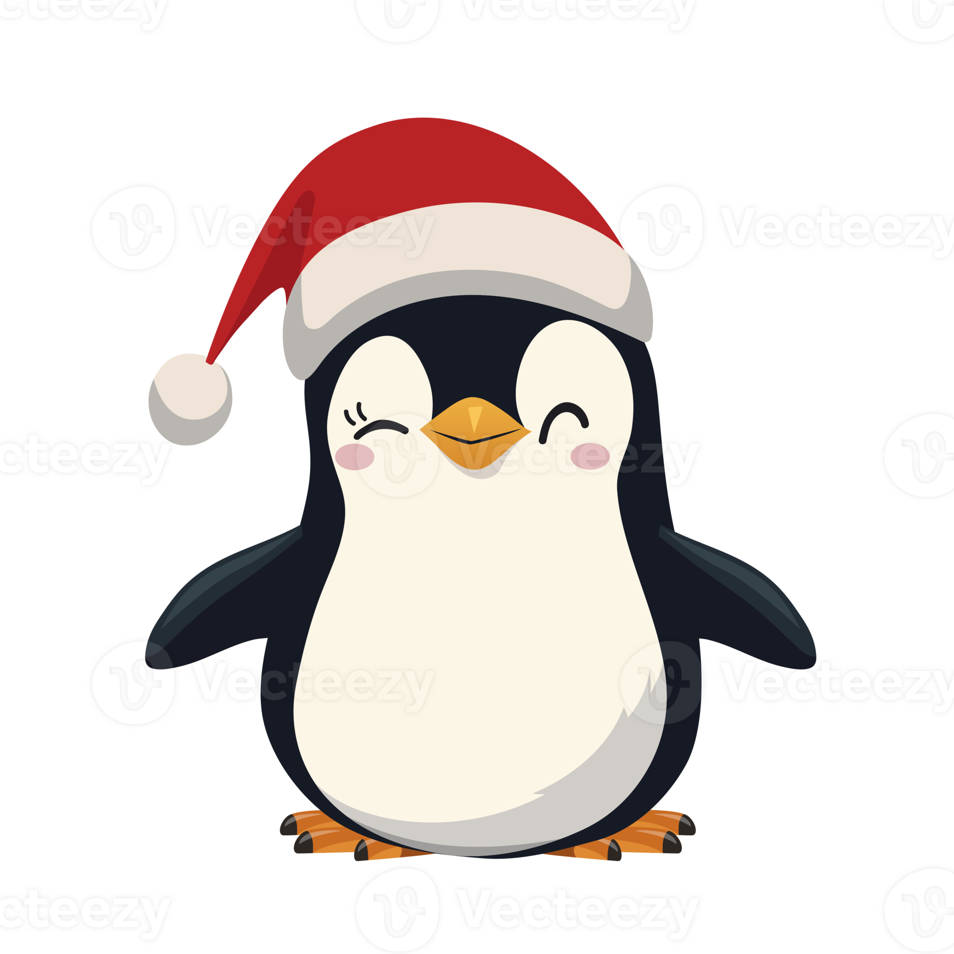 Playful penguin wearing santa hat 53016648 PNG