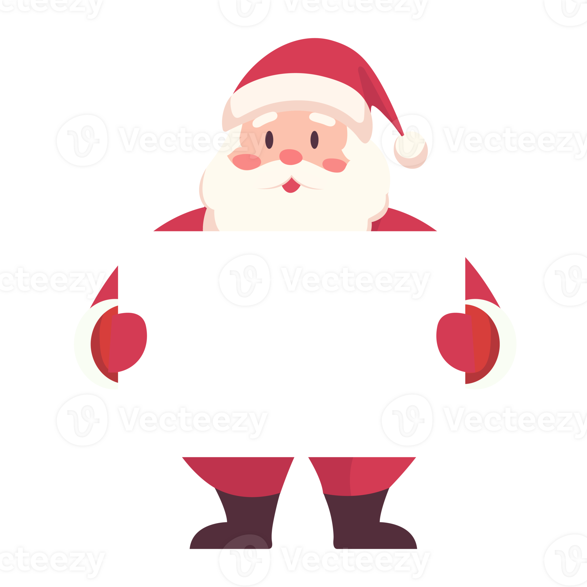 Santa claus holding a white blank paper 53016650 PNG