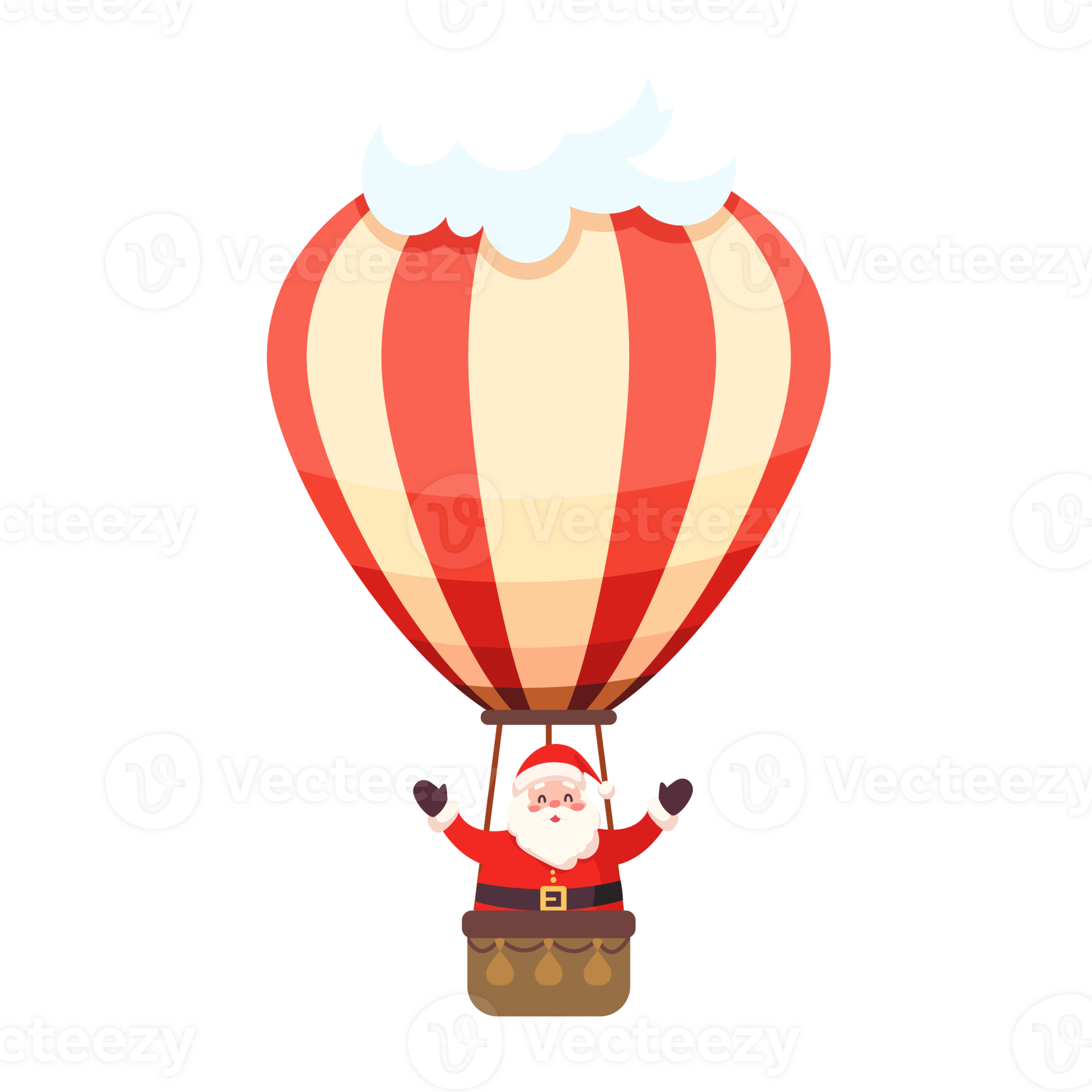 Santa Claus and The Hot Air Balloon. 53016661 PNG