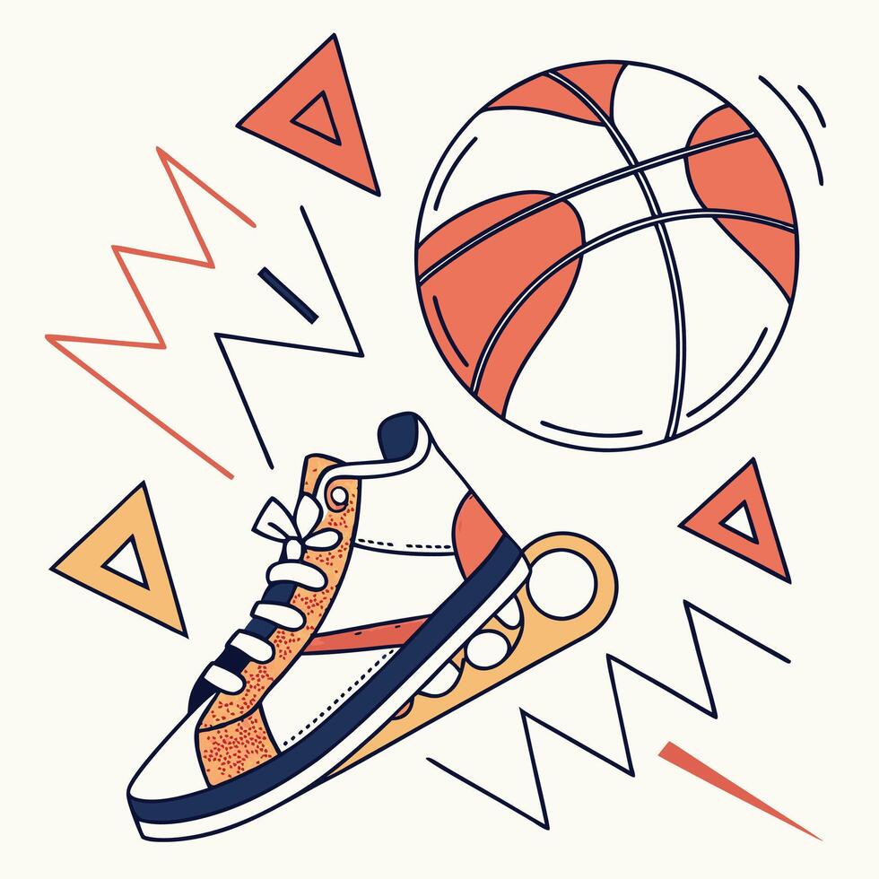 Basketball Shoes And Basketball Ball On A White Background 53025159 Vector Art At Vecteezy