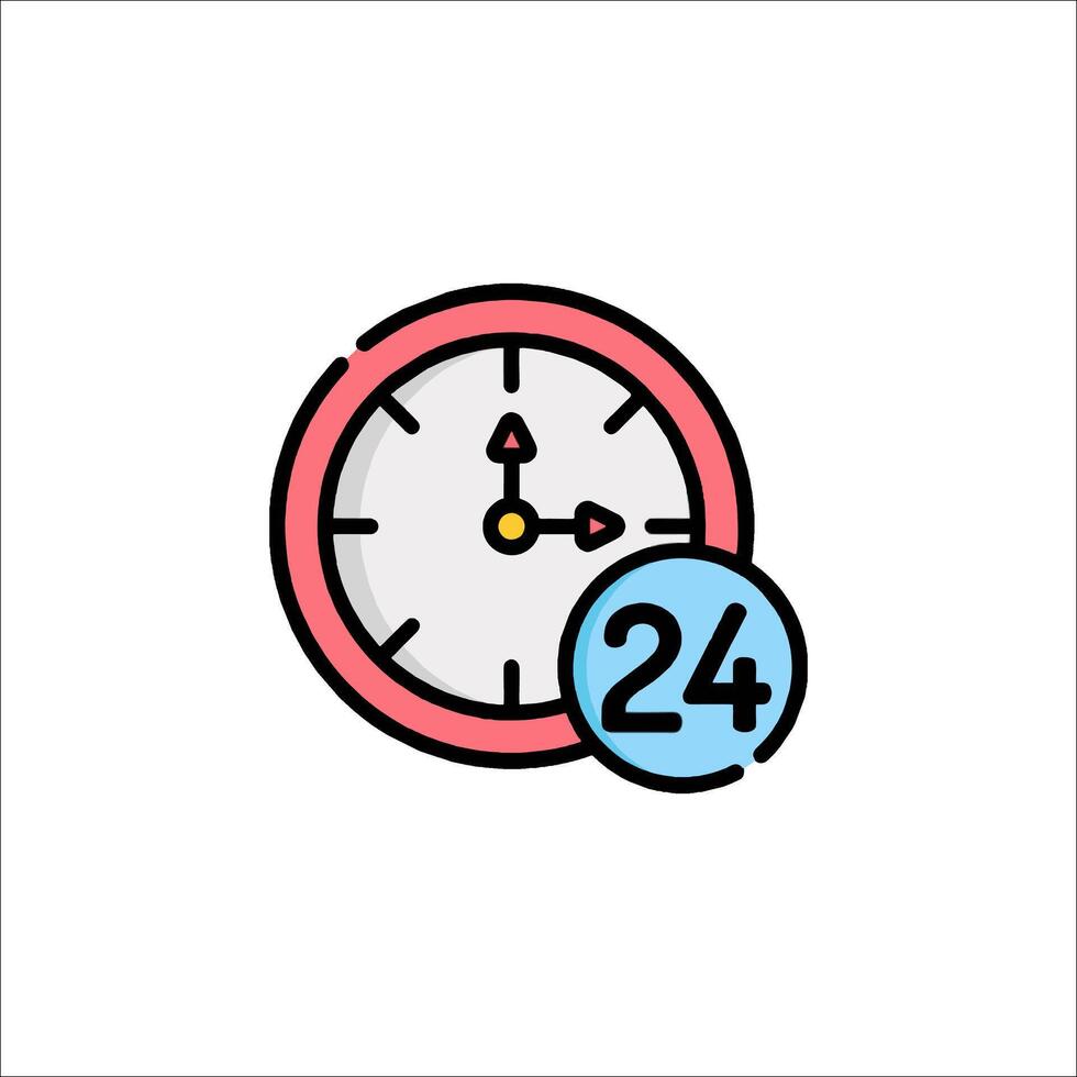 un reloj con 24 horas en eso y un 24 hora reloj 53036796 Vector en Vecteezy