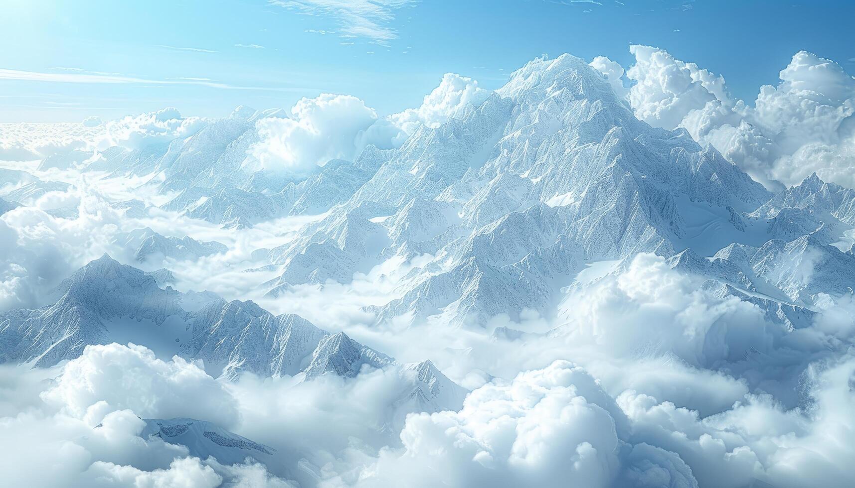 Snowy Mountain Peaks Emerging From Clouds 53045058 Stock Photo at Vecteezy