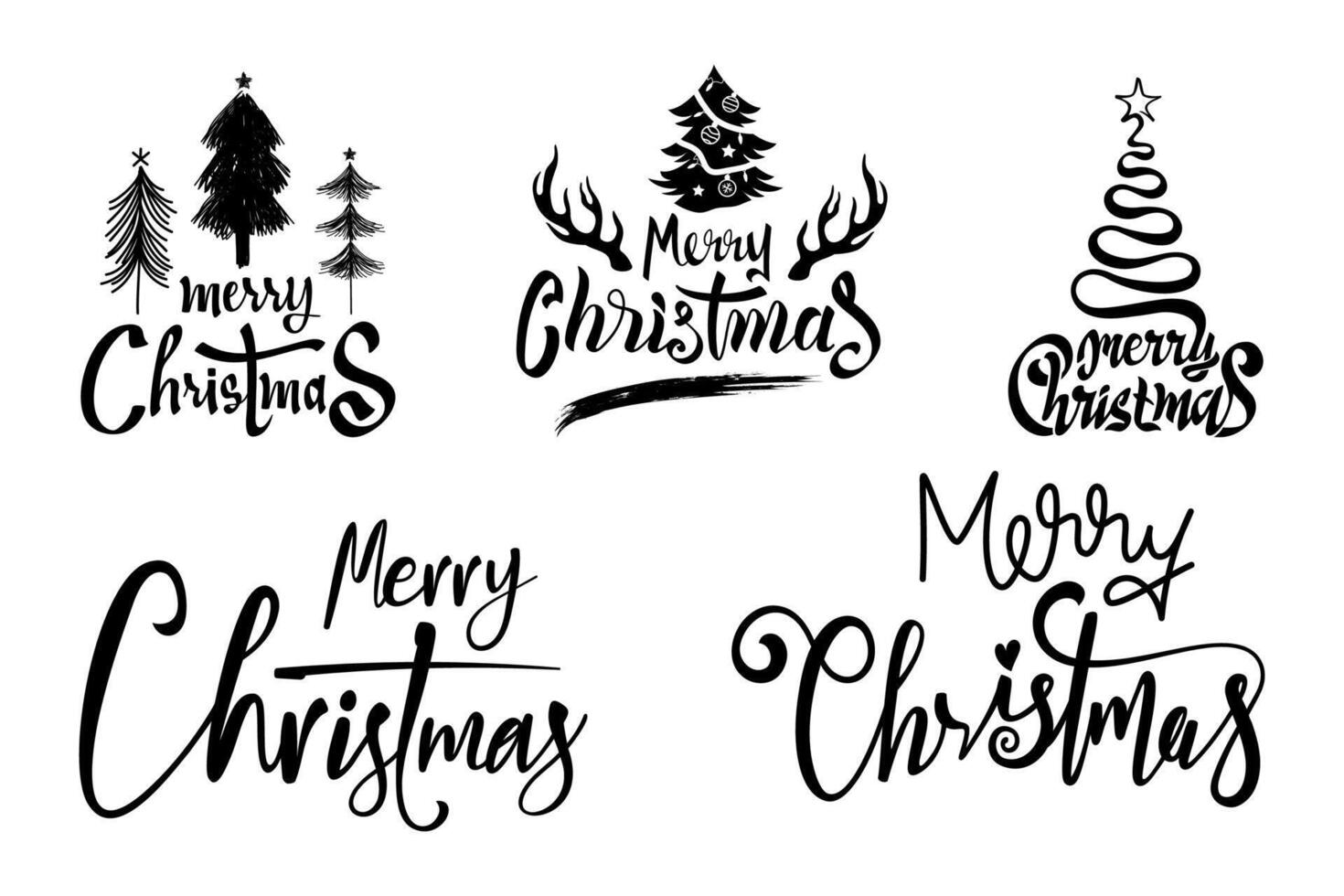 Merry Christmas Hand Lettering Text Calligraphy Typography 53050500