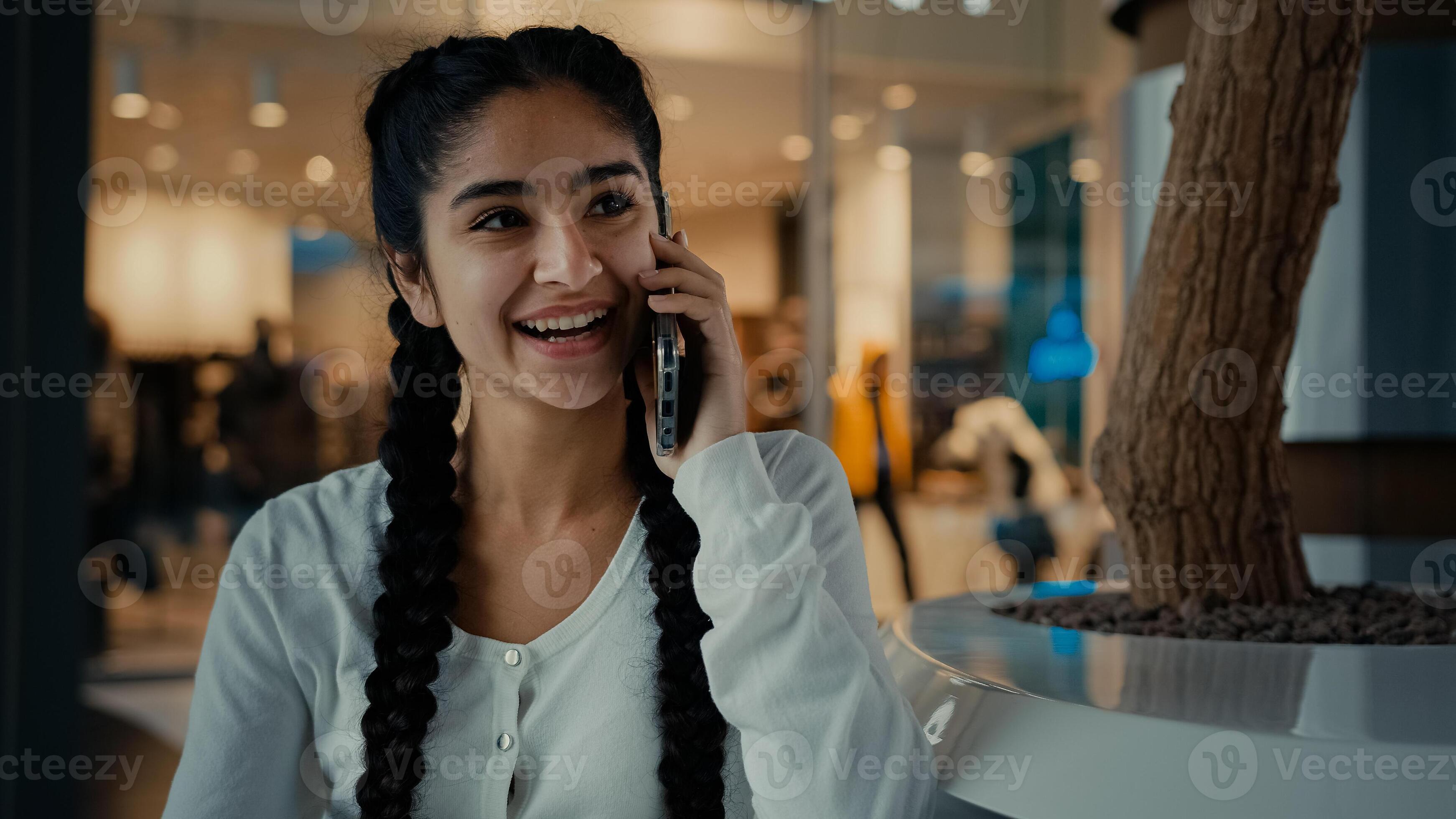 Smiling arabian middle-eastern woman buyer customer student businesswoman ethnic girl lady spend ...