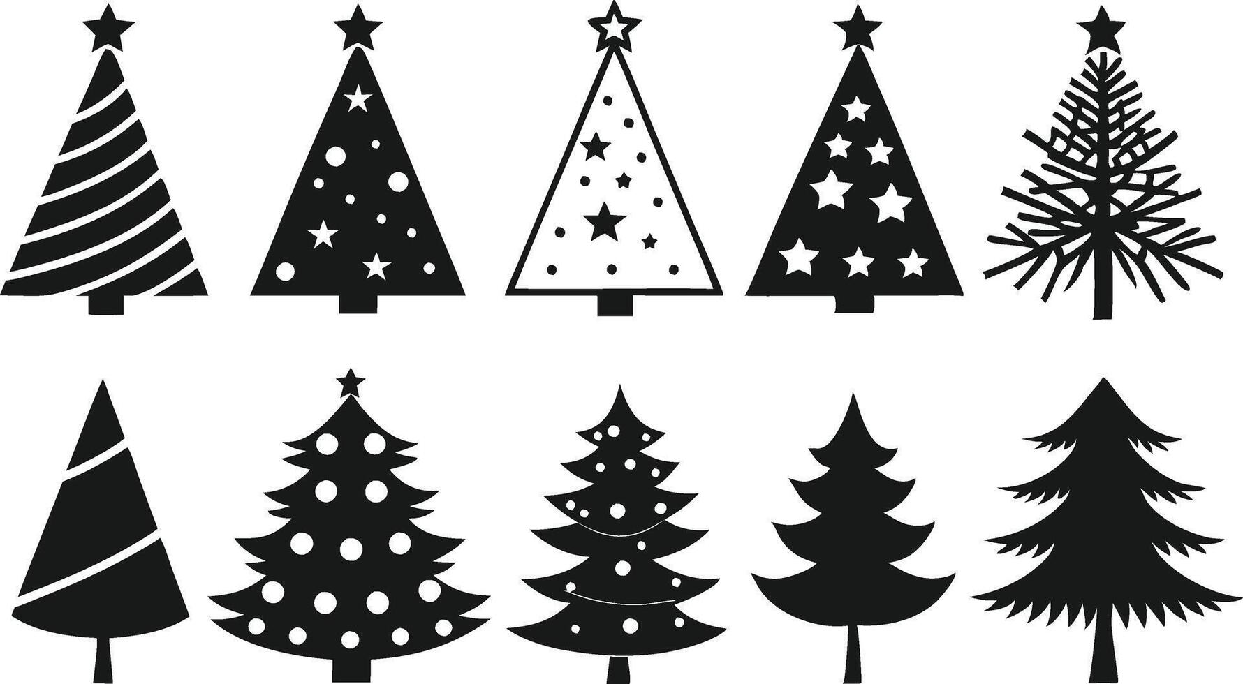 Christmas trees silhouette clipart 53054980 Vector Art at Vecteezy