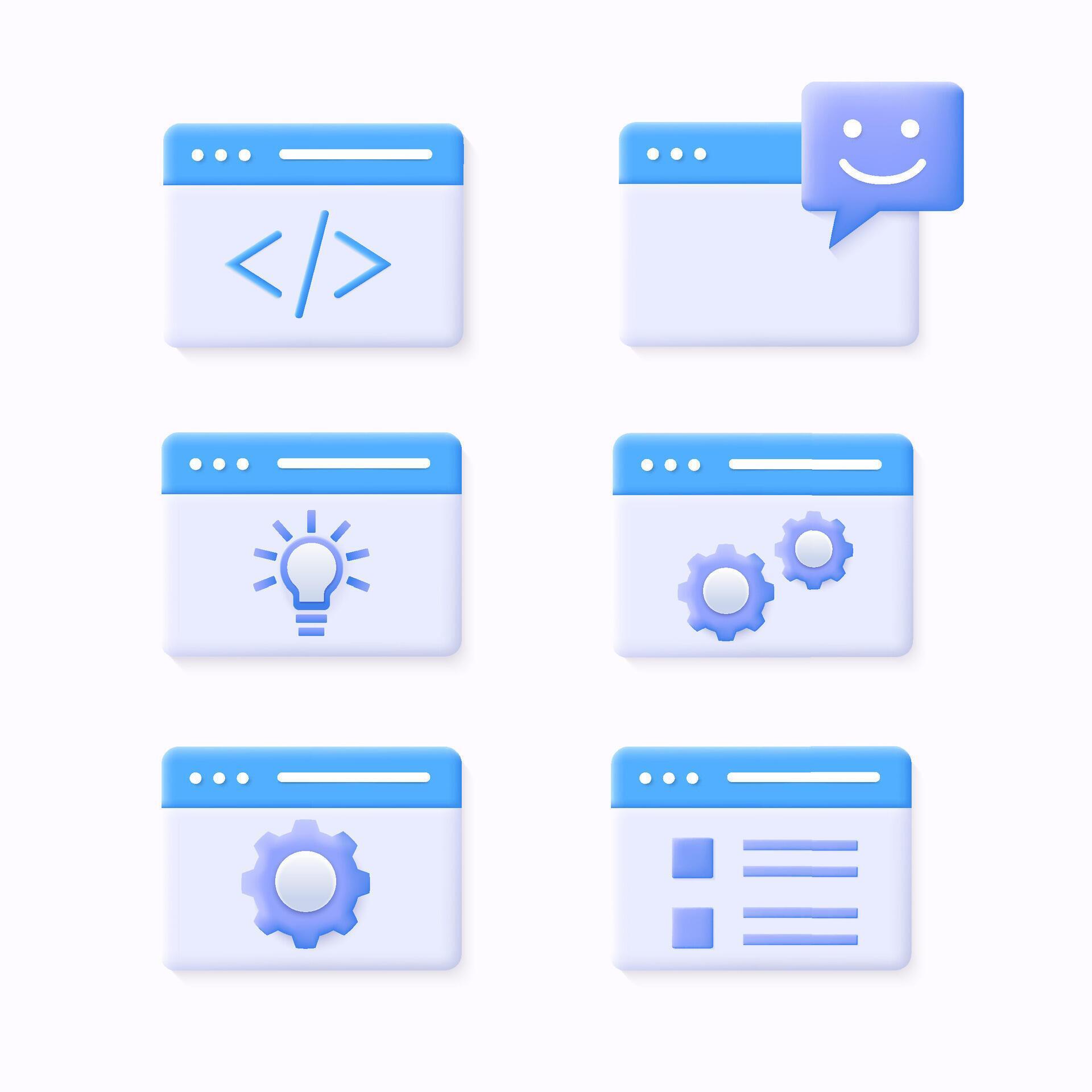 Web Development Concept Website Coding Web Page Magnifying Glass Discovery Research Search