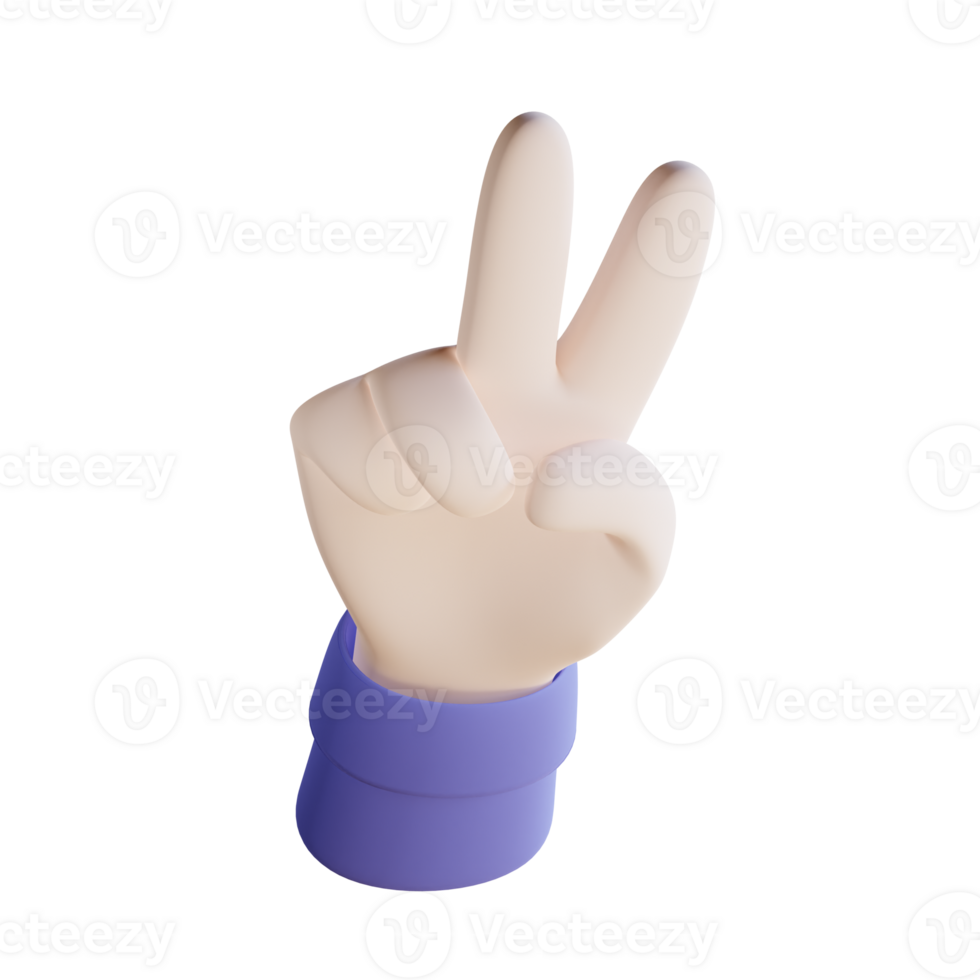 Confident 3d Man Showing Peace Hand Sign 53066707 Png