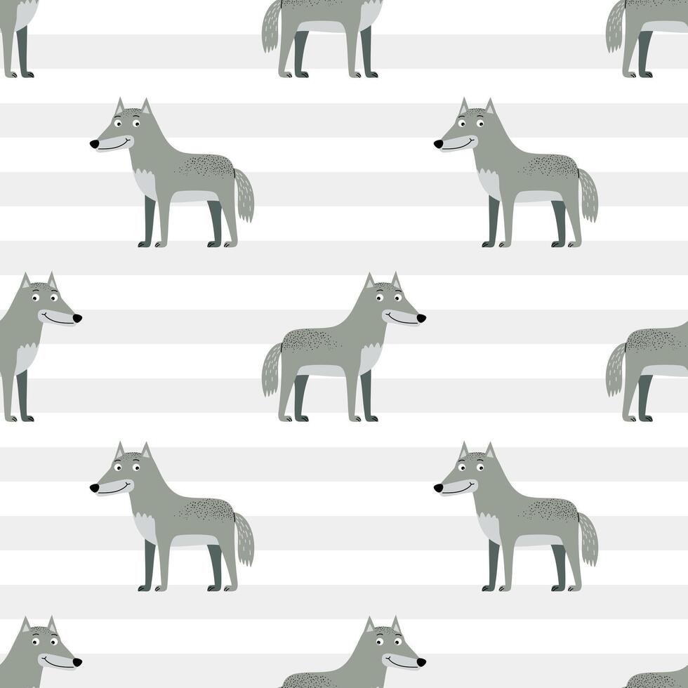 Seamless pattern with wolf. Cute animals pattern. Wildlife backgrounds ... Seamless pattern with wolf. Cute animals pattern. Wildlife backgrounds ...