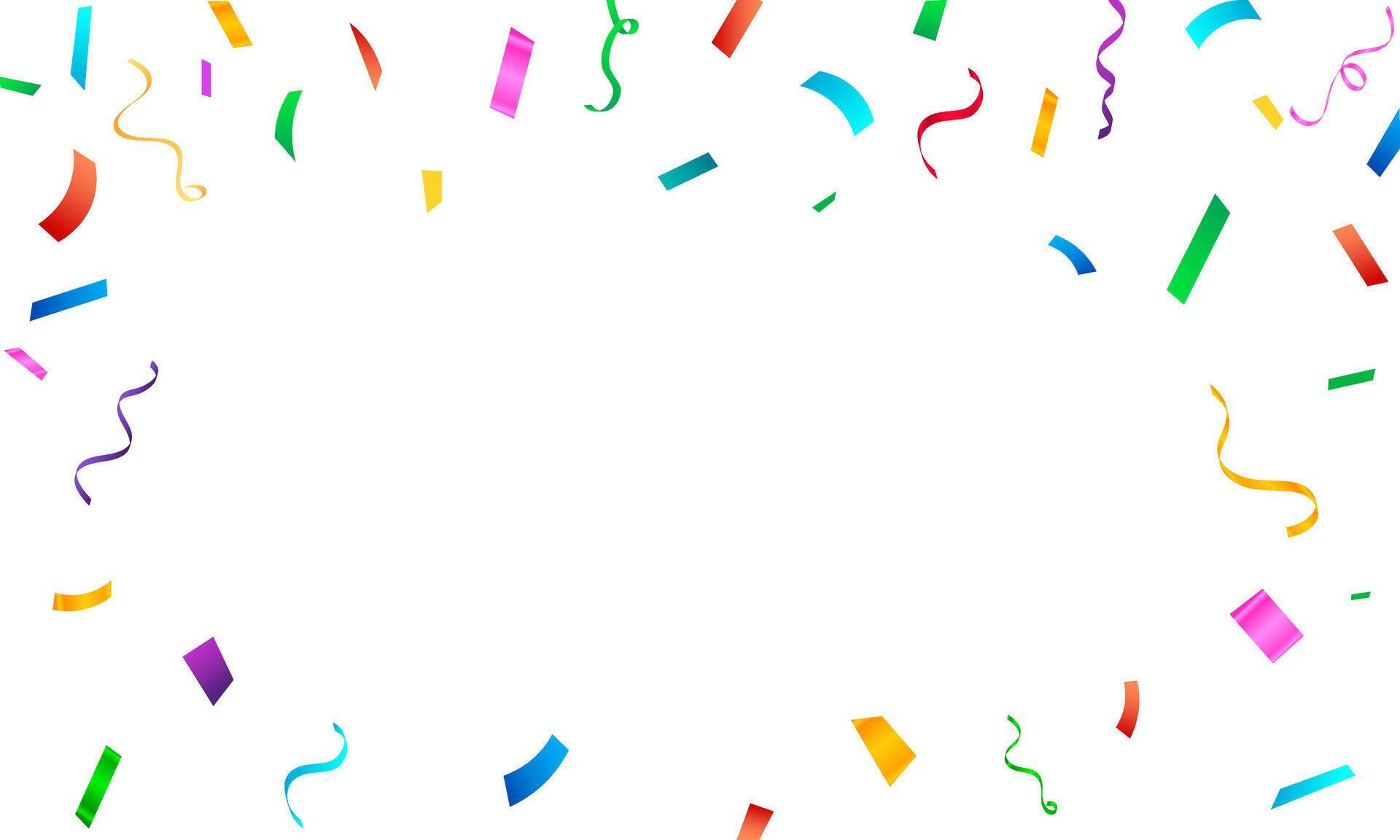 Colorful confetti border frame repeat pattern. Holiday poster concept. Shiny carnival confetti ...