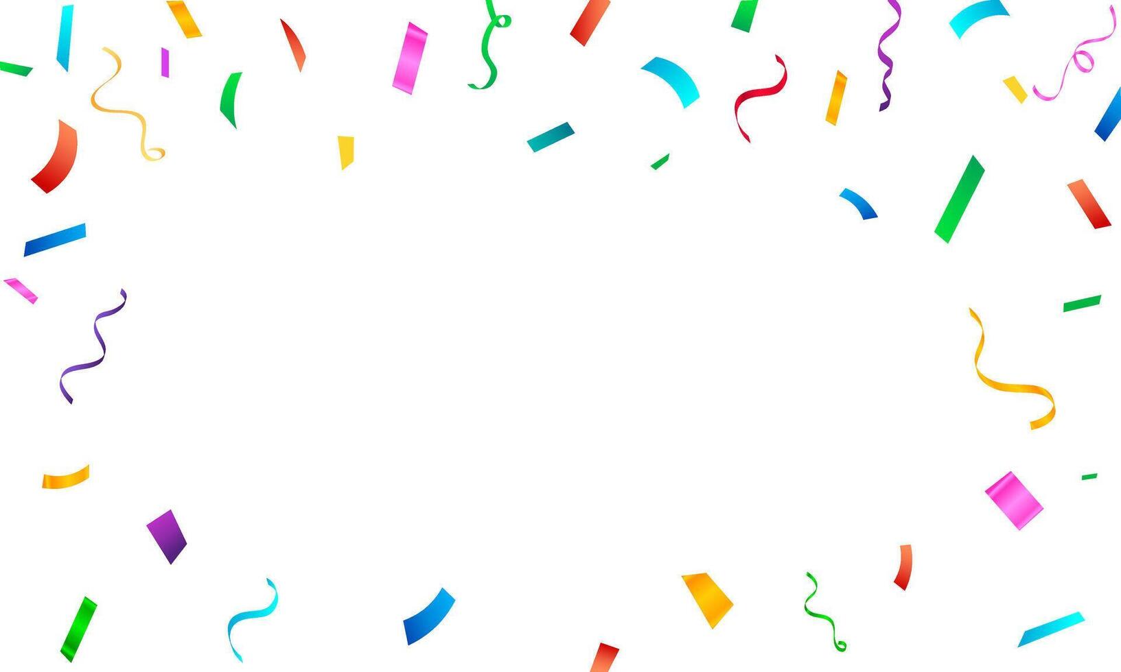 Colorful confetti border frame repeat pattern. Holiday poster concept. Shiny carnival confetti ...