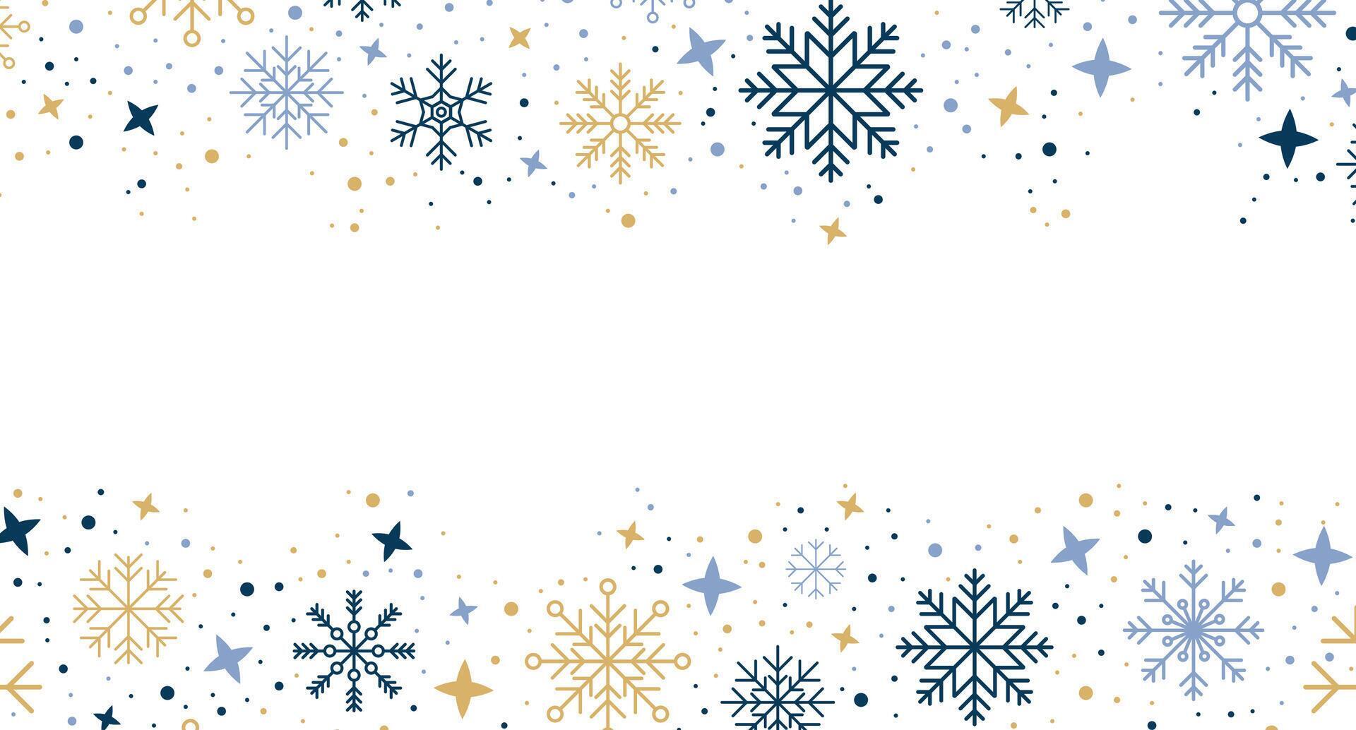 Abstract snowflake border. Snowflakes pattern. Snowfall repeat backdrop ...
