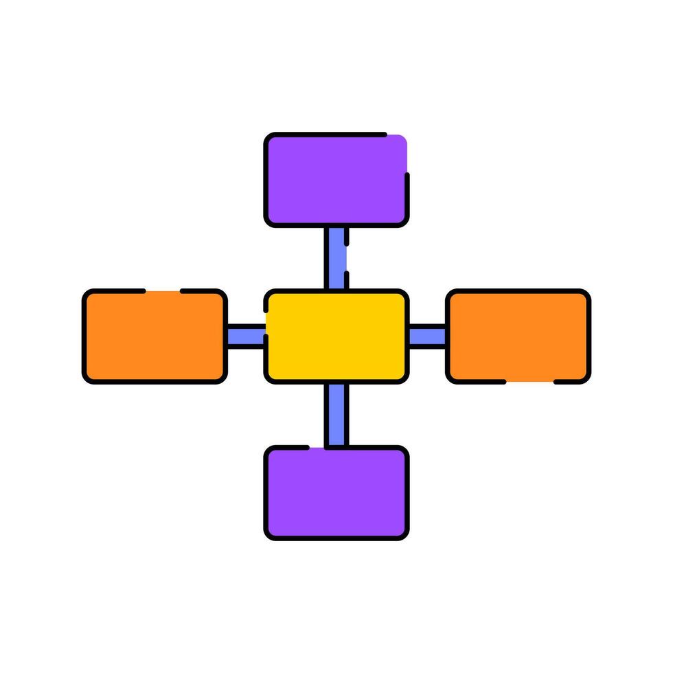 Flowchart Icon Illustration with bright colour palette in flat design ...