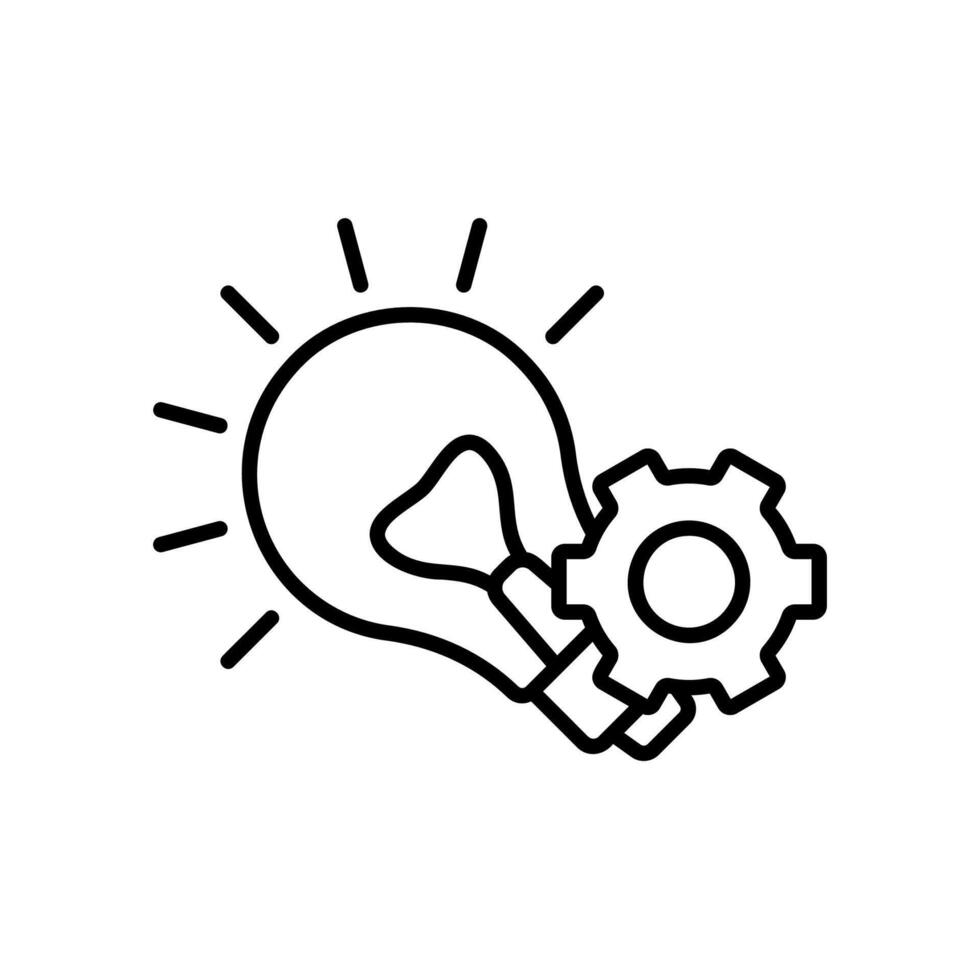 Problem solving icon with light bulb and gears 53092355 Vector Art at ...