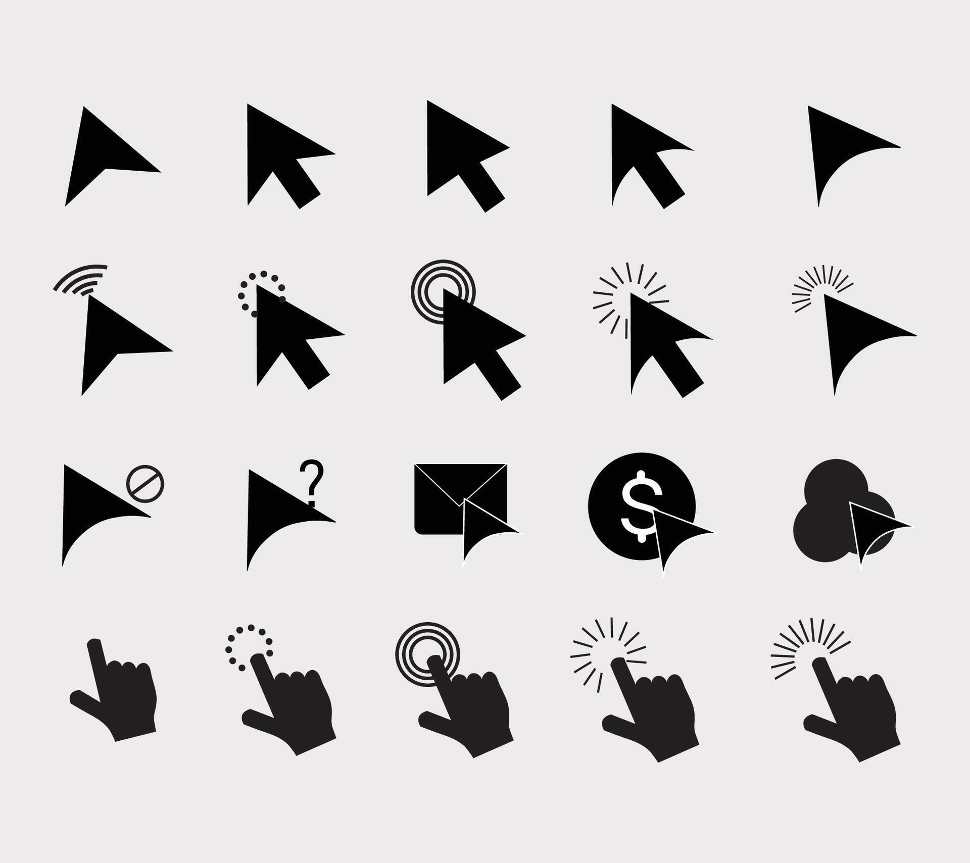 Interactive Mouse Pointer Collection 53092409 Vector Art at Vecteezy
