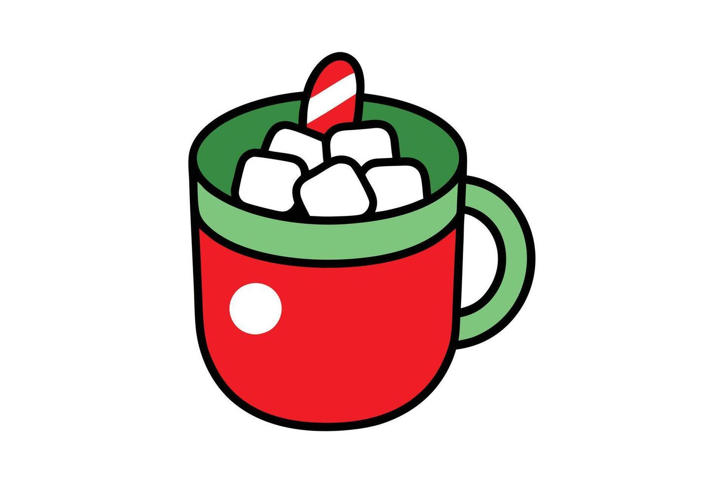Hot Cocoa with Marshmallows - Festive Christmas Line Art Clipart ...