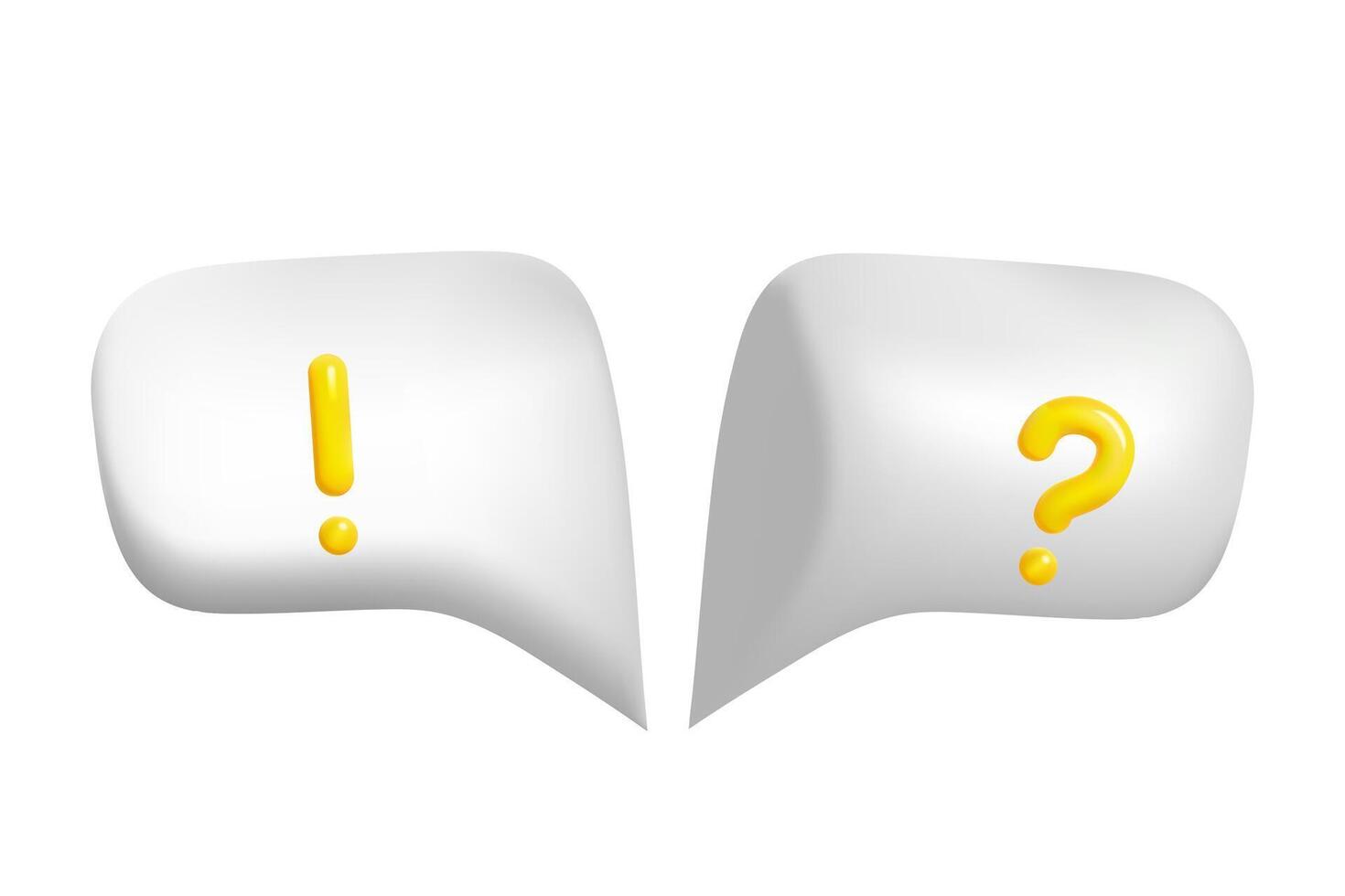 3d Bubble Speeches With Question And Exclamation Mark Messenger Dialogue Chat Conversation