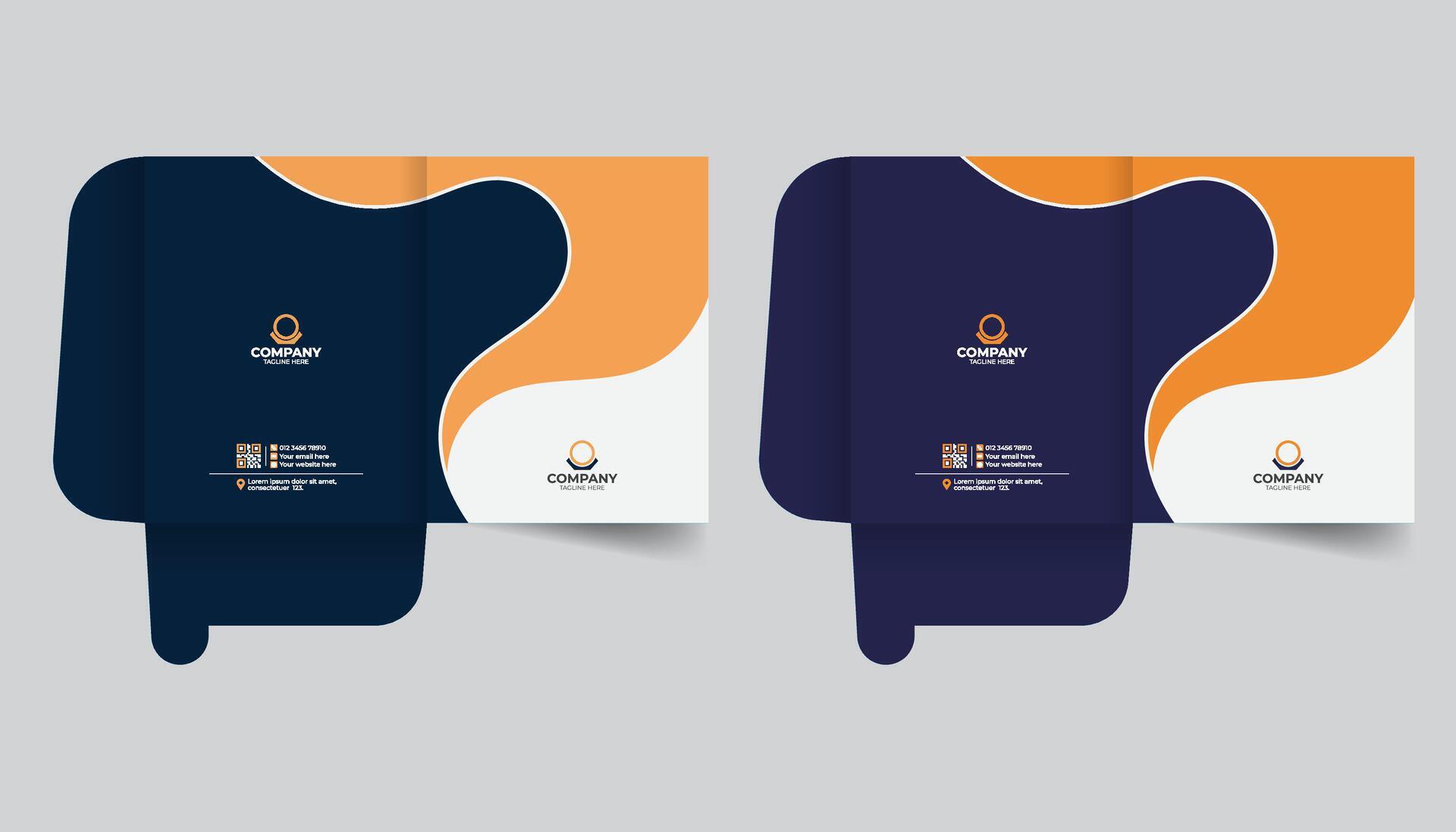 Stationery Template Design Abstract And Colorful File Folder Design Stylish And Modern Creative