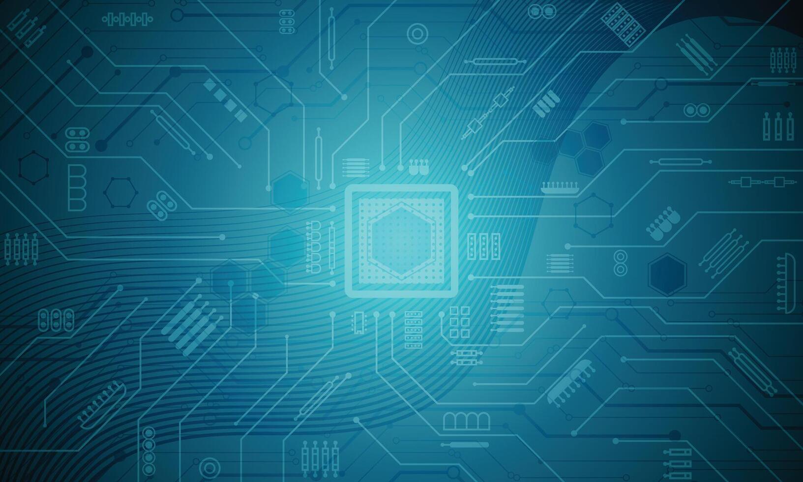 Abstract blue gradient circuit board technology digital background ...