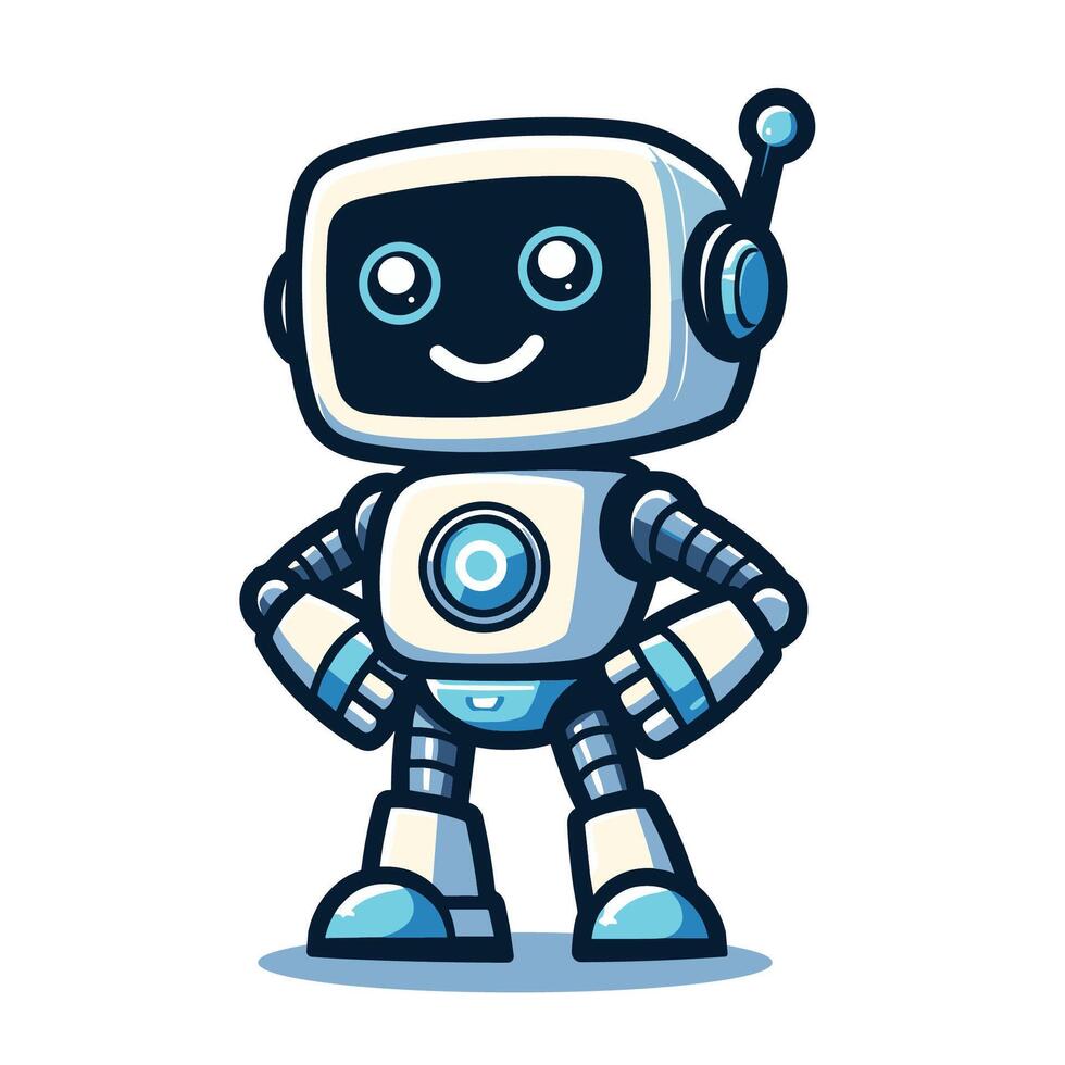 cartoon mascot robot character with futuristic technology illustration ...