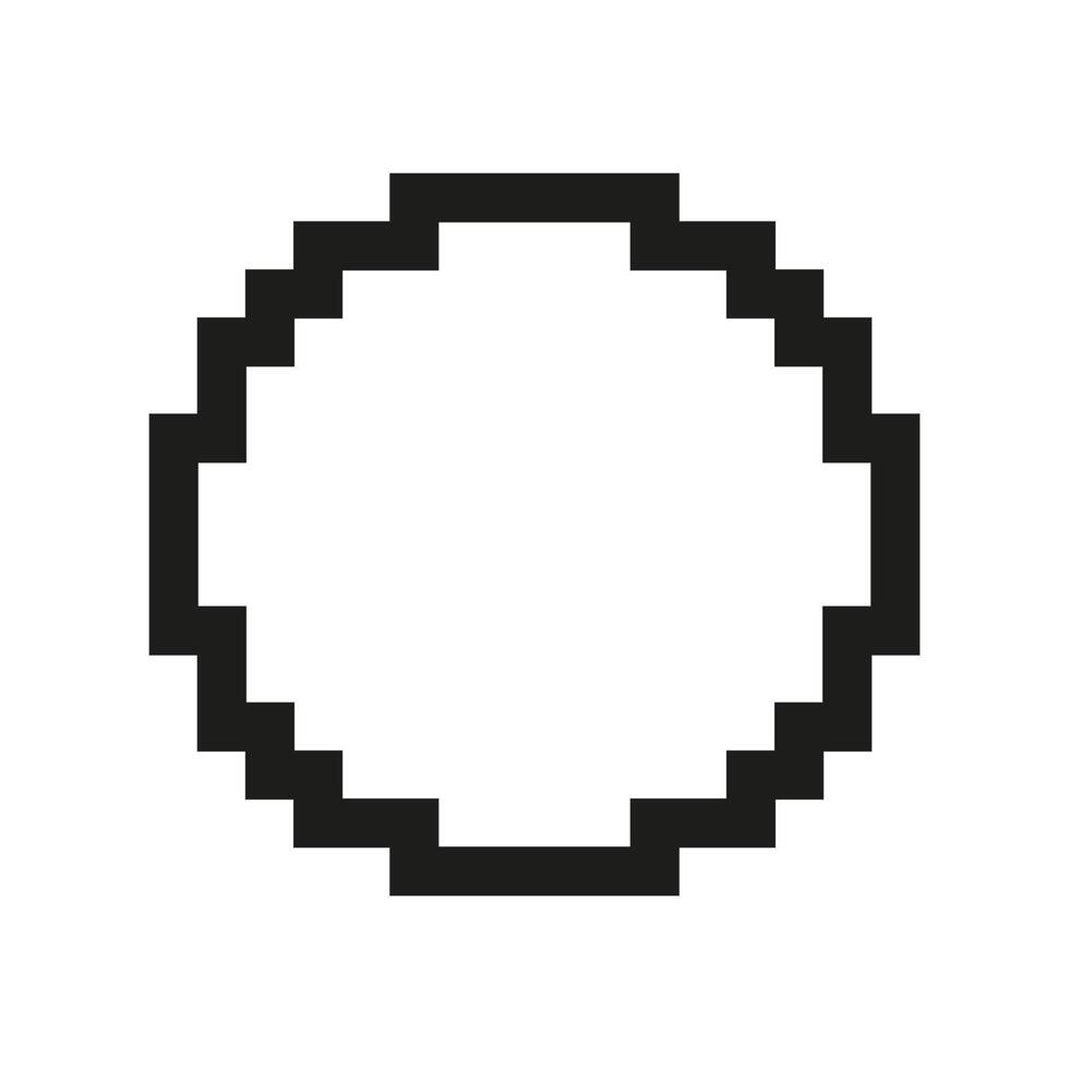 Pixel Art Empty Circle Icon. Pixelated Circle Outline Representing A Blank Or Placeholder Space ...