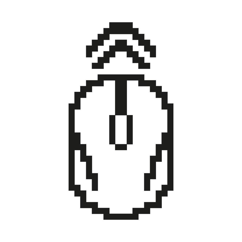 Pixelated Computer Mouse Icon Mouse Click Symbol With Interaction Lines In Pixel Art Style