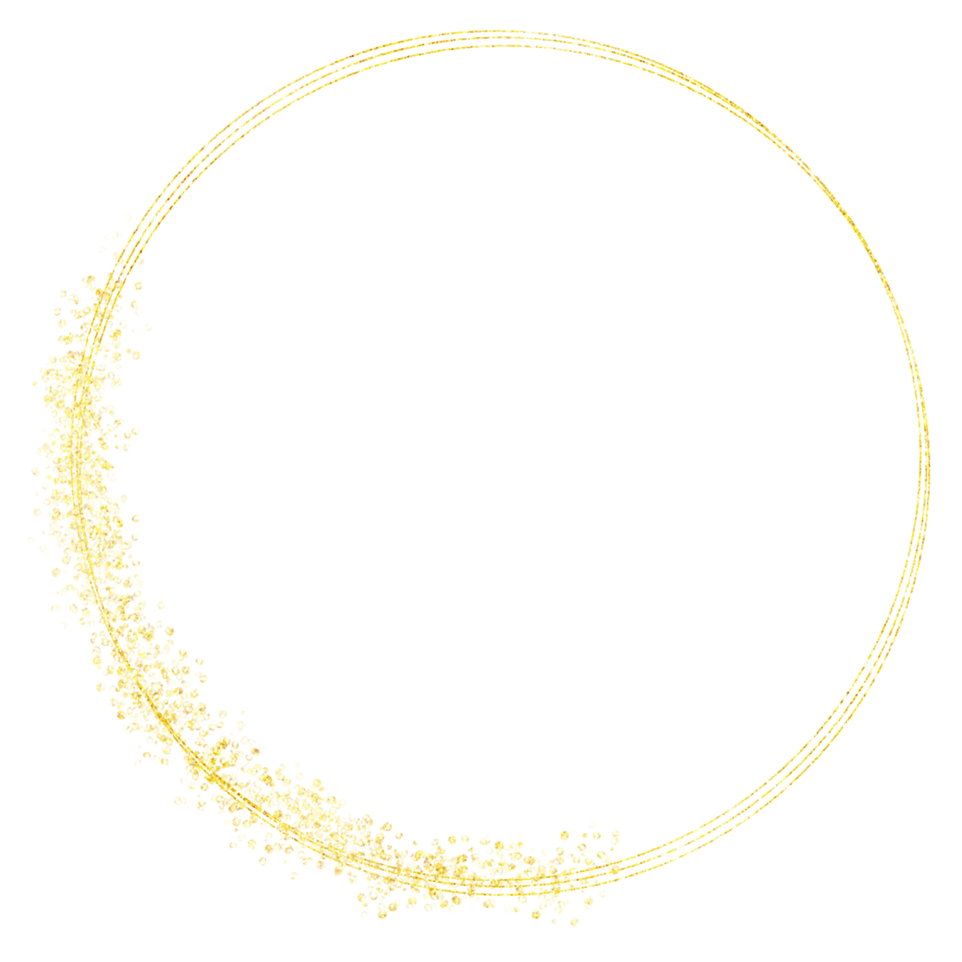 A golden glitter circle frame 53110633 PNG