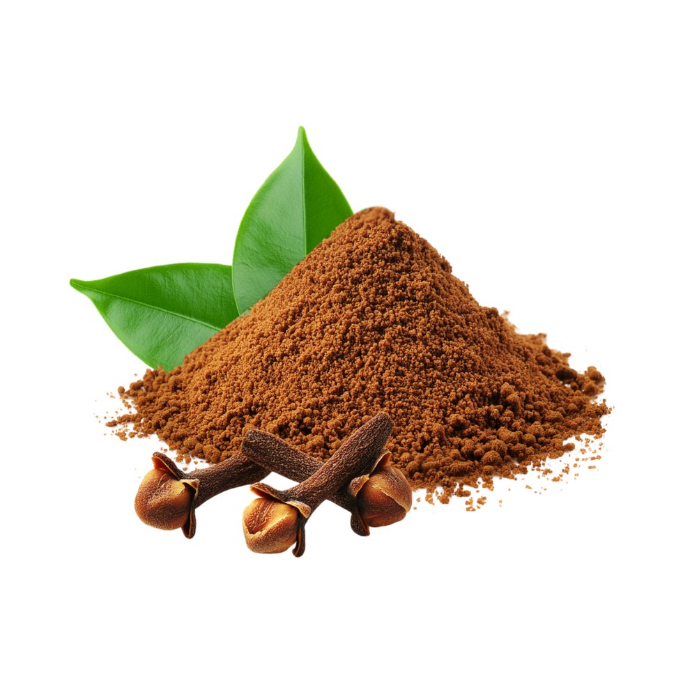 Clove powder with leaf on transparent background 53119271 PNG