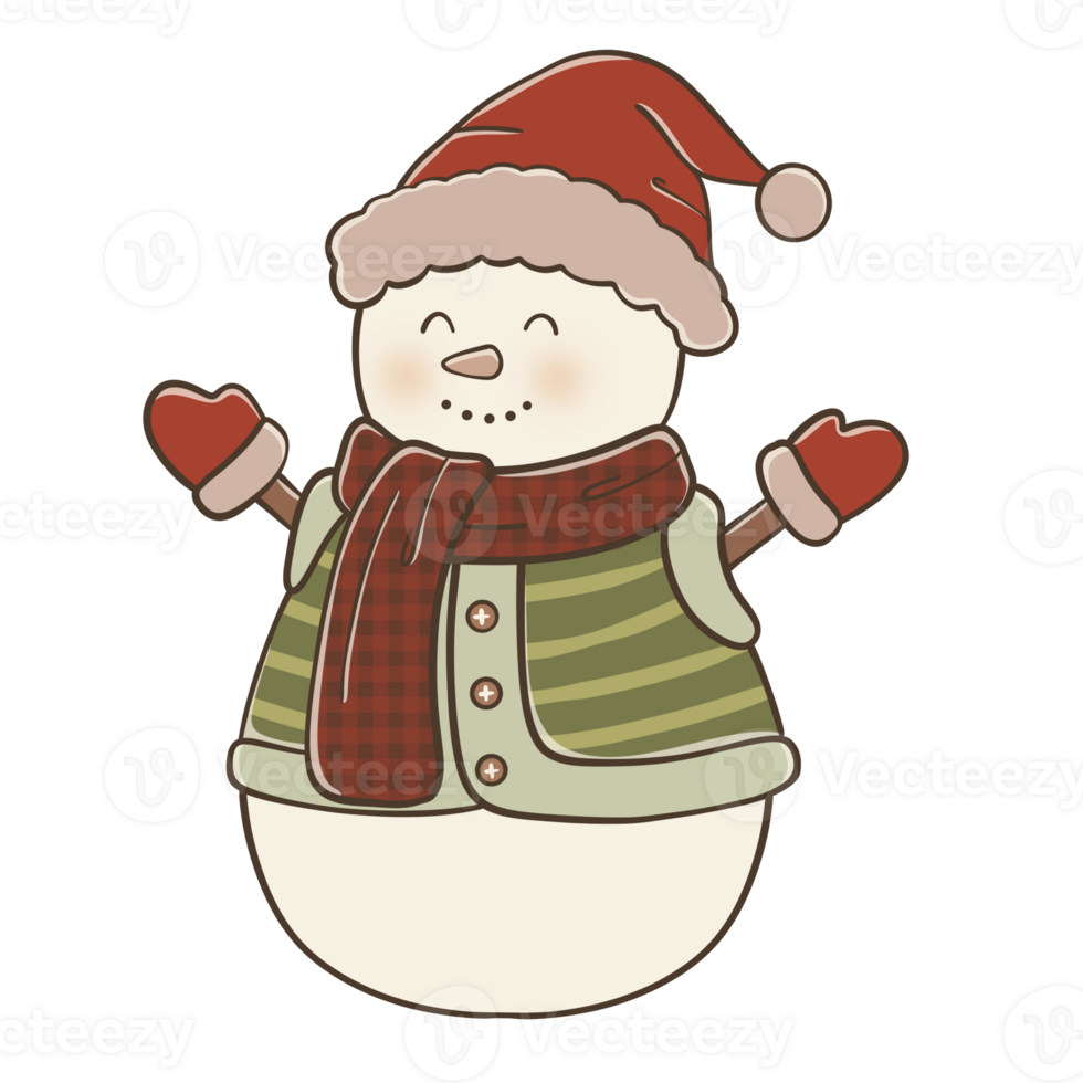 Playful Snowman Doodle Illustration 53120392 PNG