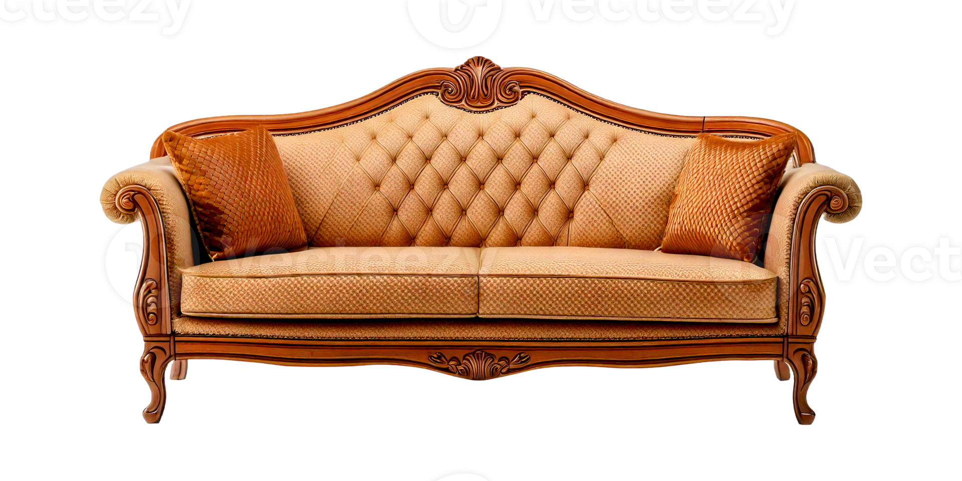 a brown sofa divan with two pillows with a wooden frame 53123014 PNG a brown sofa divan with two pillows with a wooden frame 53123014 PNG
