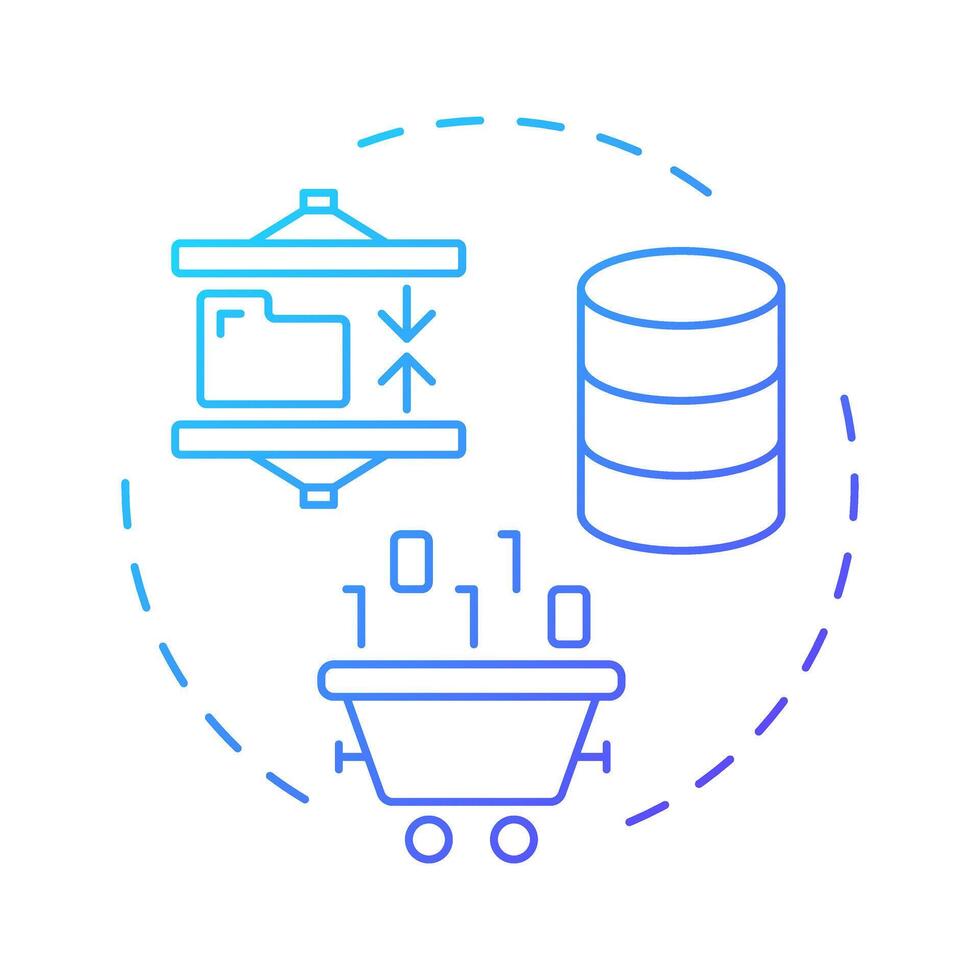 datos minimización azul degradado concepto icono. gdpr principio ...