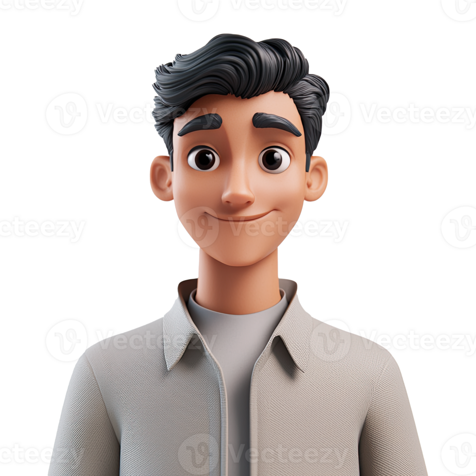 3D cartoon happy teenage boy character on transparent background ...