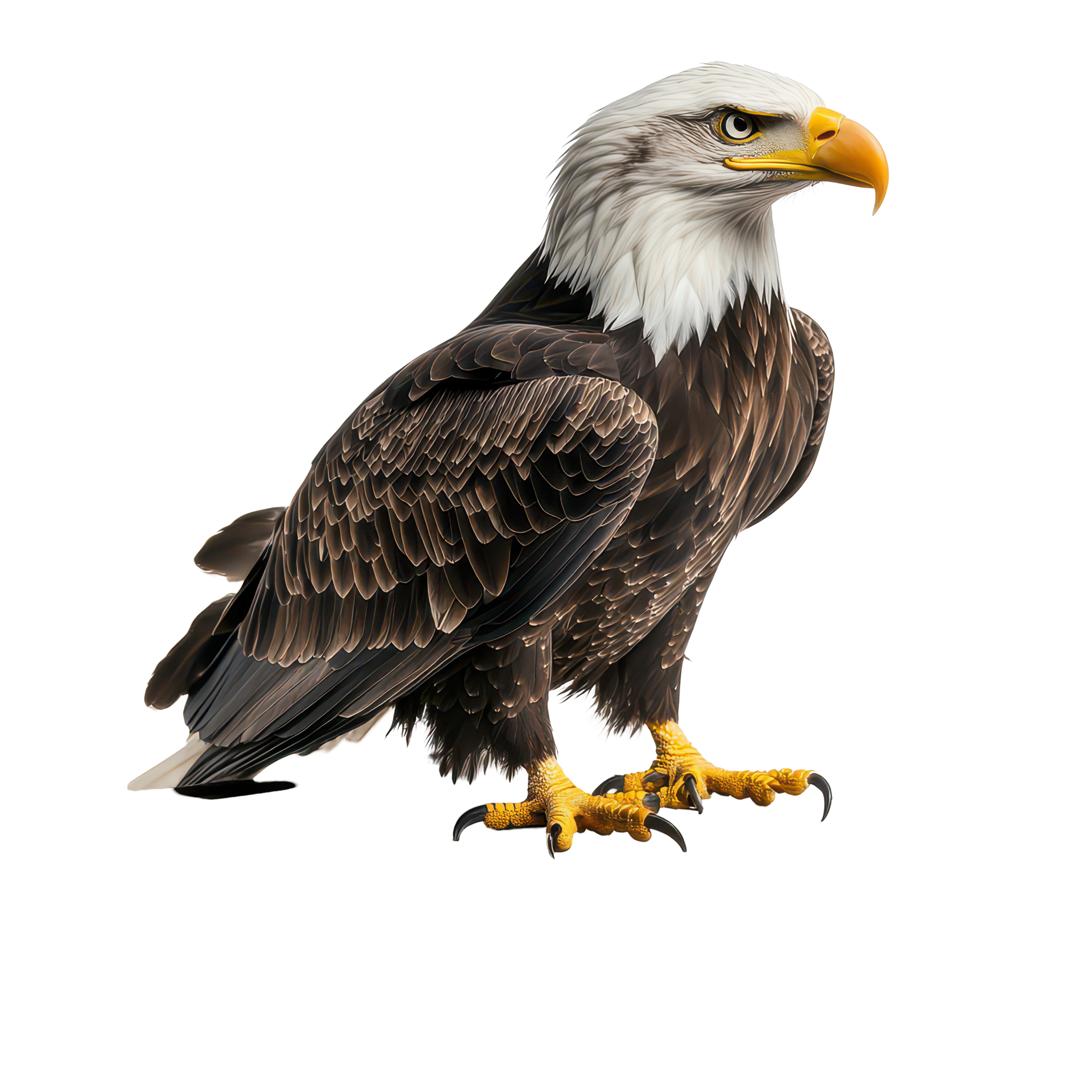 A majestic bald eagle perched atop a book against a plain transparent ... A majestic bald eagle perched atop a book against a plain transparent ...