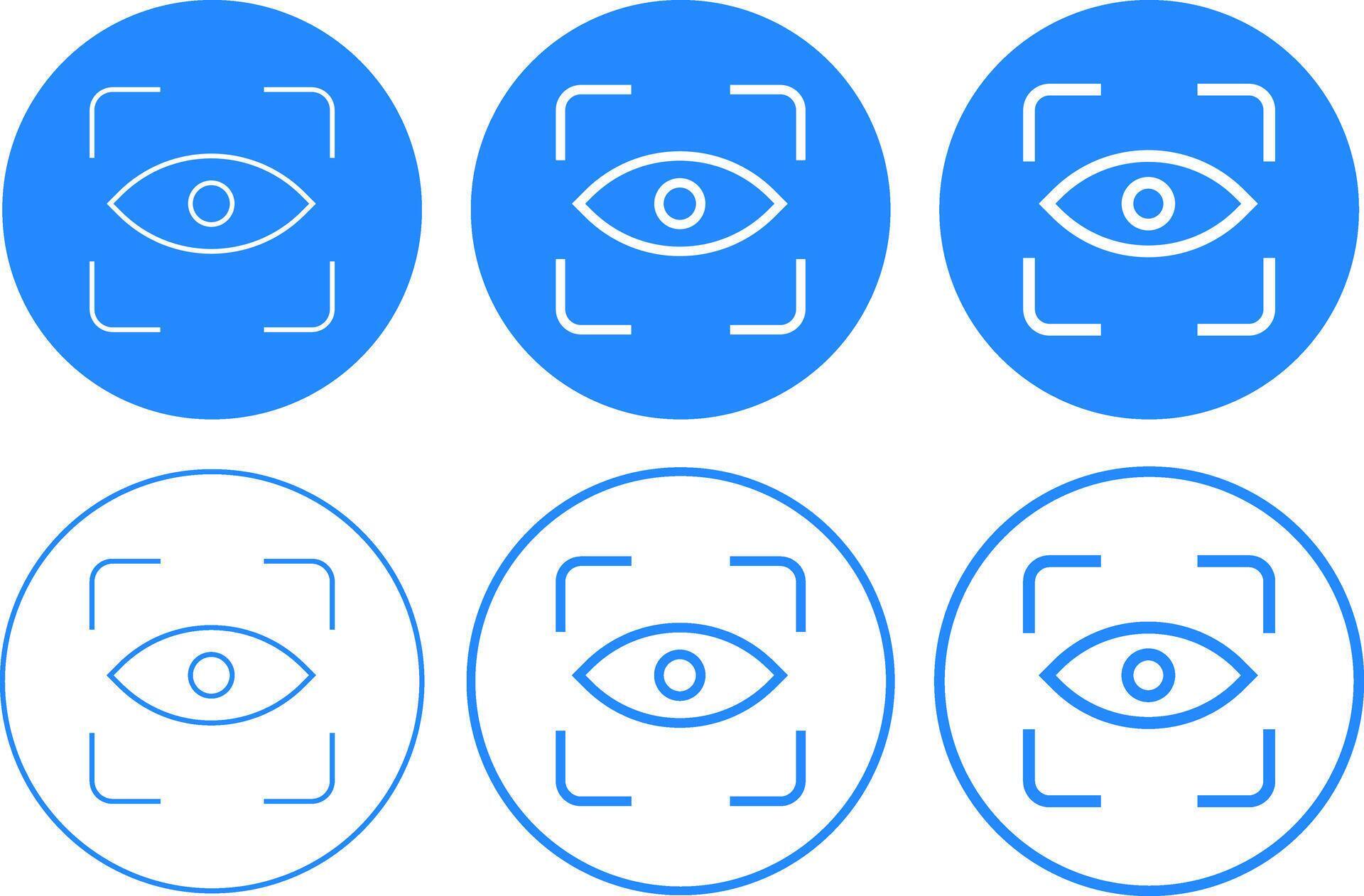 Eye Scan Icon Set Eyesight Outline Sign Retina Scan Eye Icon