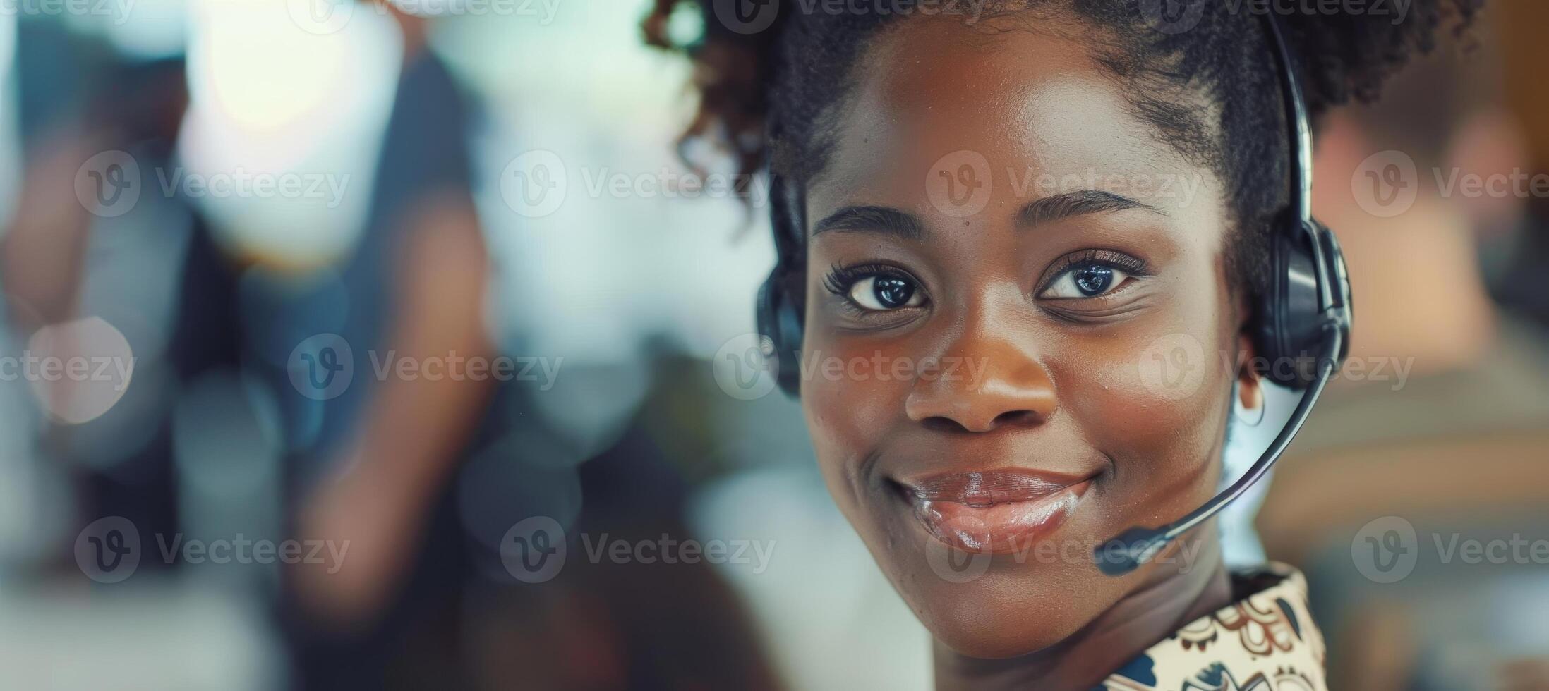 Friendly customer service representative with headset 53185441 Stock Photo at Vecteezy