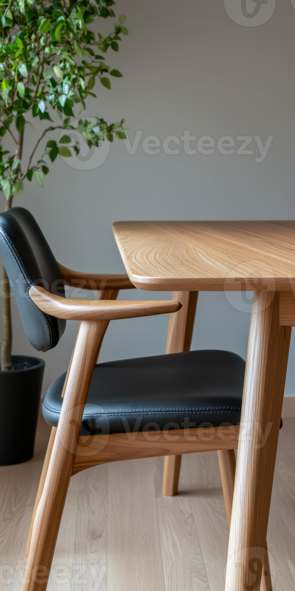 Elegant wooden table and chair set in a modern setting 53201574 Stock Photo at Vecteezy