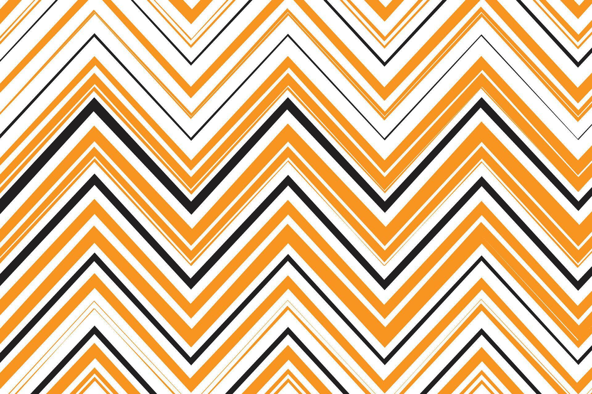 Simple Abstract Orange Black Color Thin To Thick Zig Zag Line Pattern