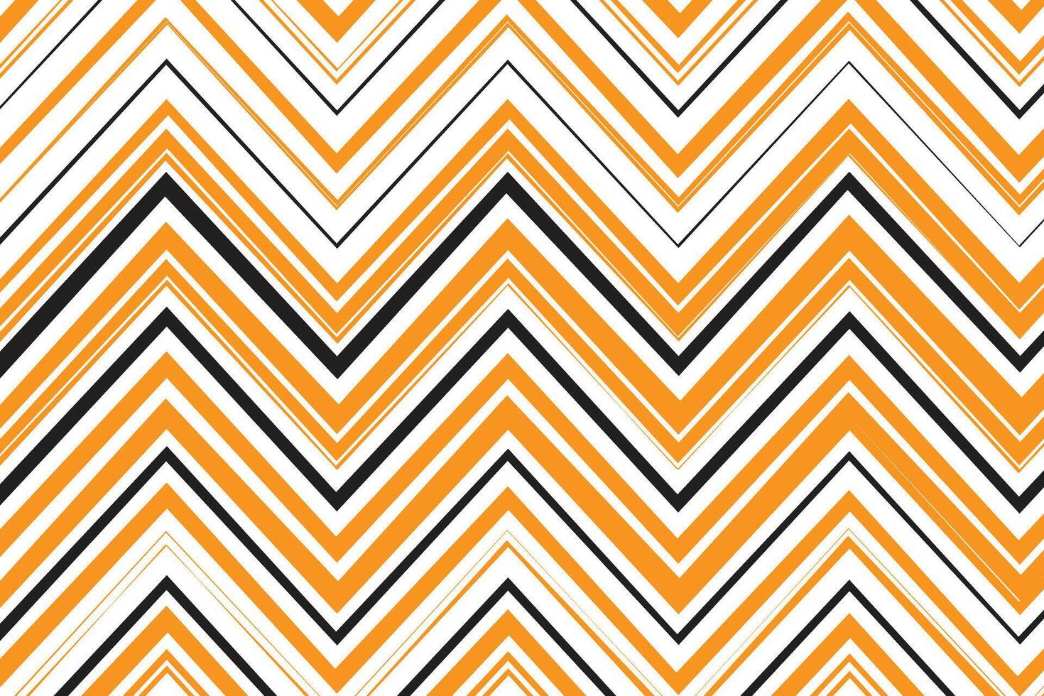 Simple Abstract Orange Black Color Thin To Thick Zig Zag Line Pattern